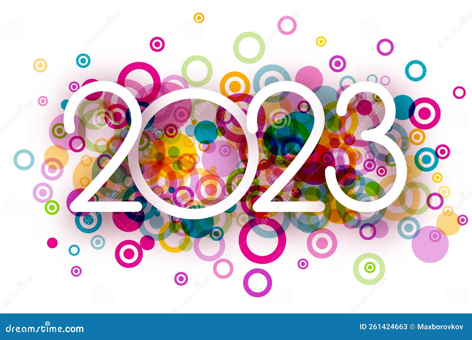 2023 Sign with Round Colorful Confetti Stock Vector - Illustration of ...