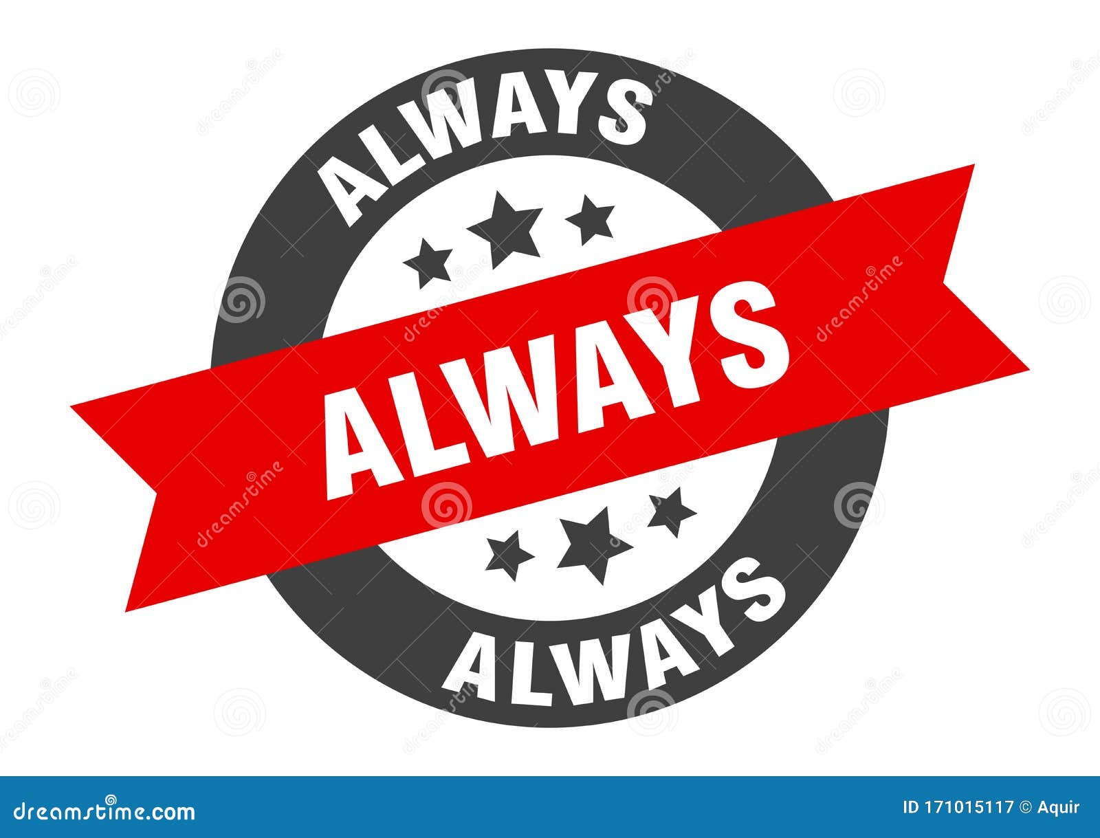 Always Sign. always Round Ribbon Sticker Stock Vector - Illustration of ...