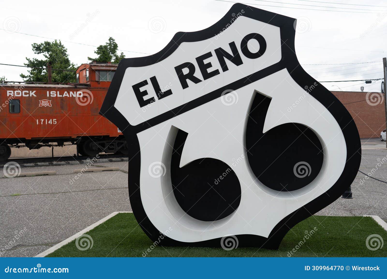 Sign for Route 66 in El Reno, USA. Stock Photo - Image of reno, highway ...