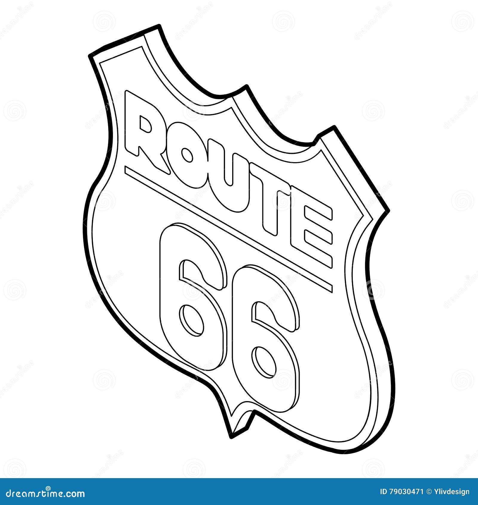 Sign Route Icon, Outline Style Editorial Photo - Illustration of ...