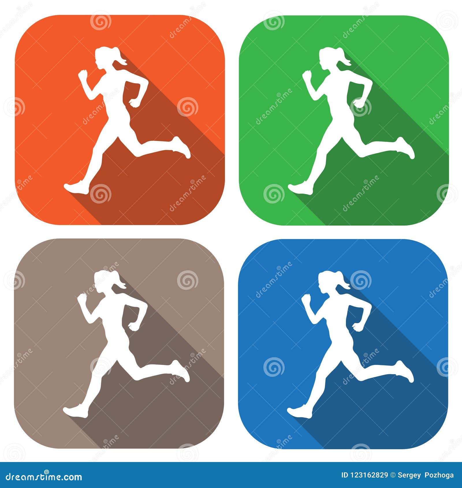 Sign of the Runner. Badge in a Flat Design Stock Illustration ...
