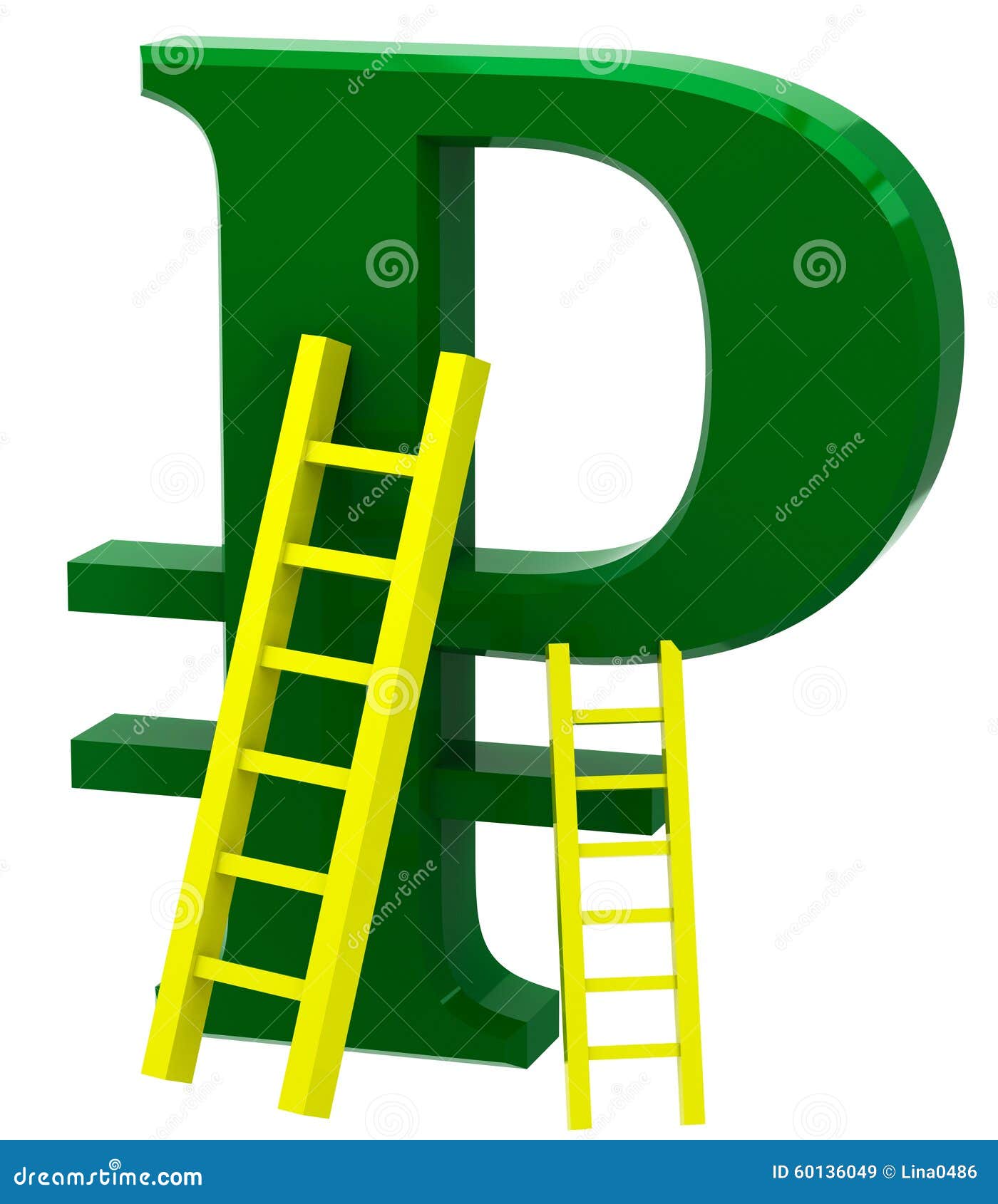 Sign of Russian Ruble with Ladder Stock Illustration - Illustration of ...