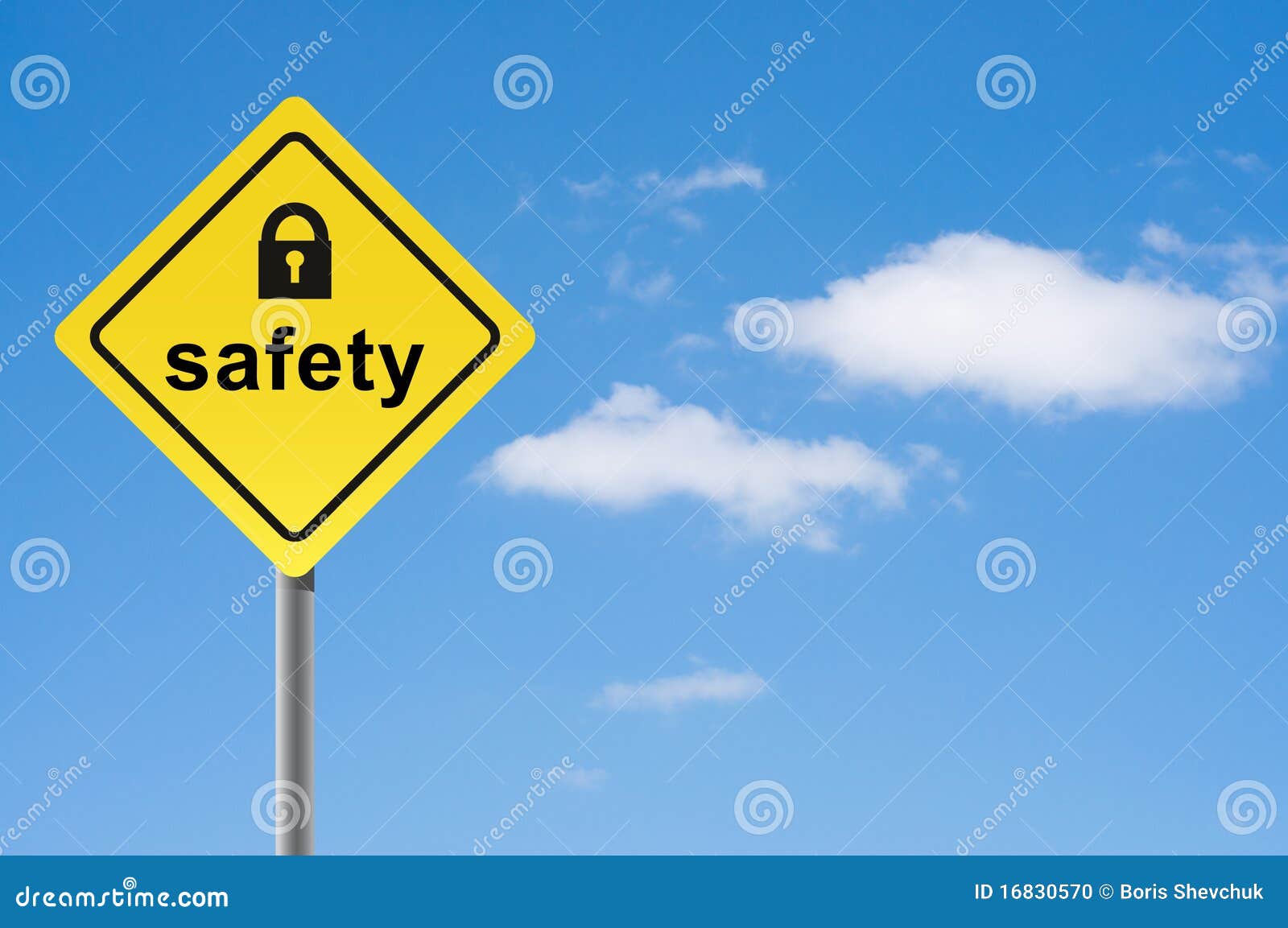 Sign safety padlock. stock illustration. Illustration of colour - 16830570