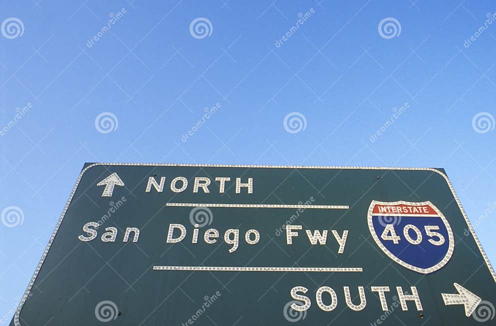 A Sign for the 405 San Diego Freeway Stock Photo - Image of ...