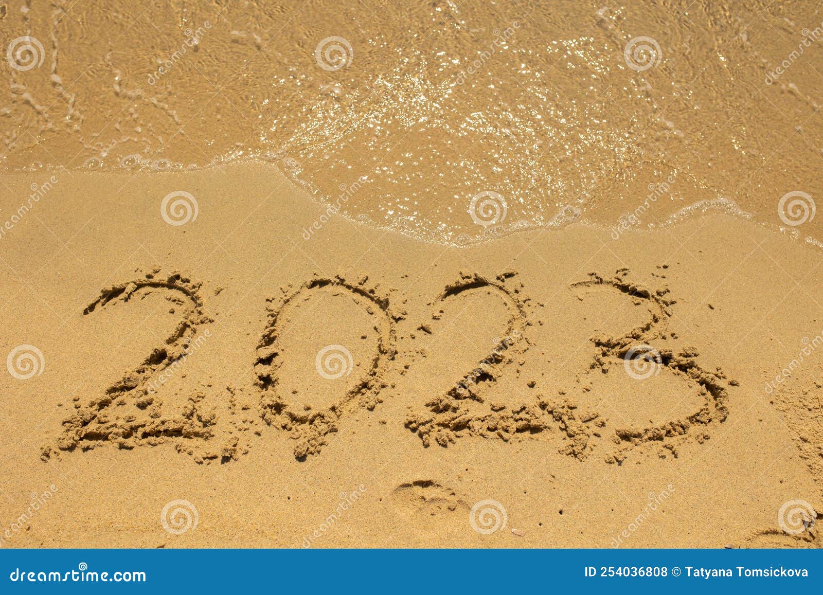2023 Sign in the Sand on the Beach Stock Photo - Image of nature ...