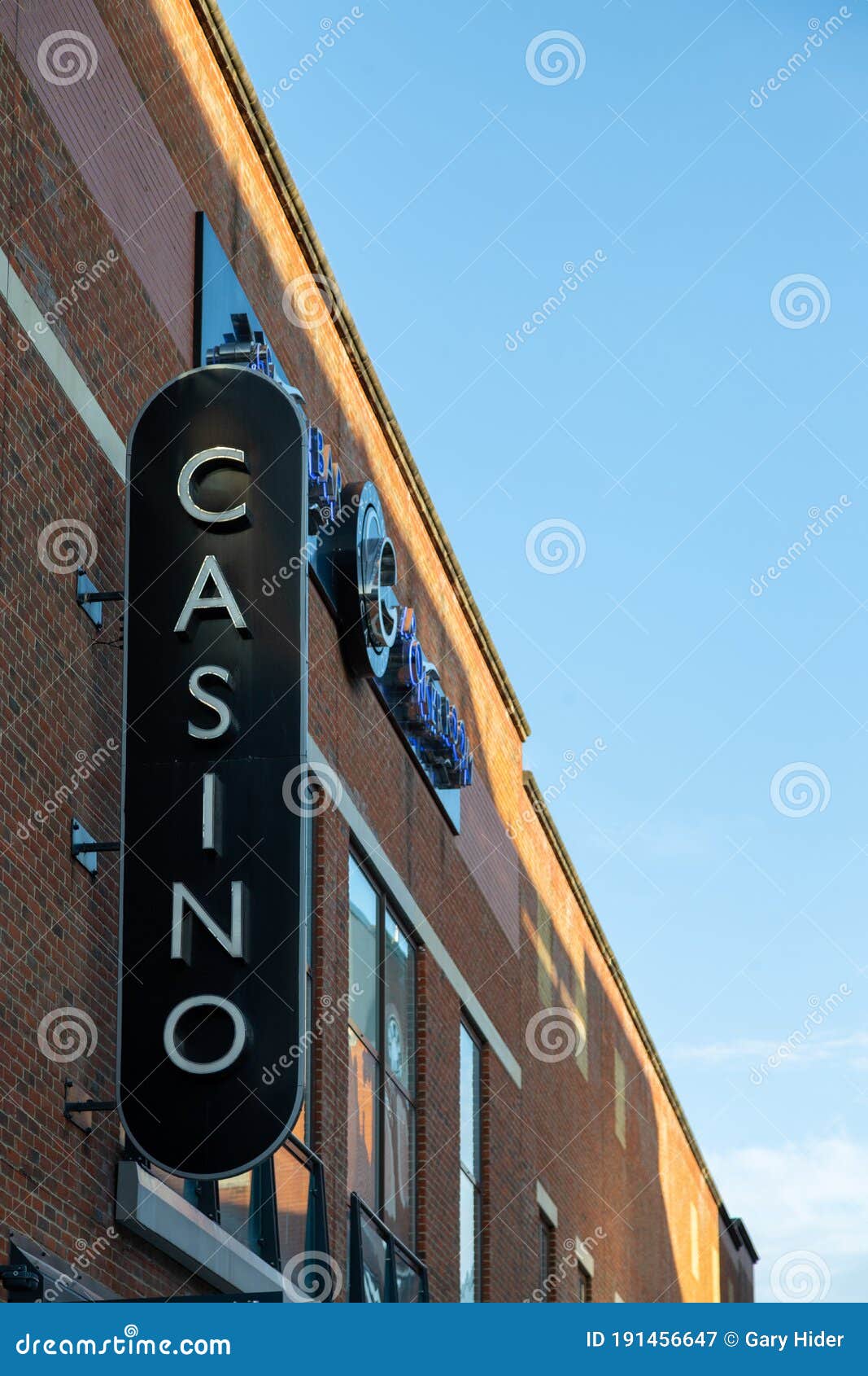 A Sign Saying Casino on the Side of a Building Stock Image - Image of ...