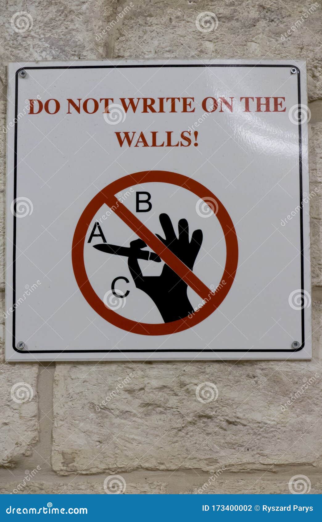 Do not write on the walls stock photo. Image of write - 173400002