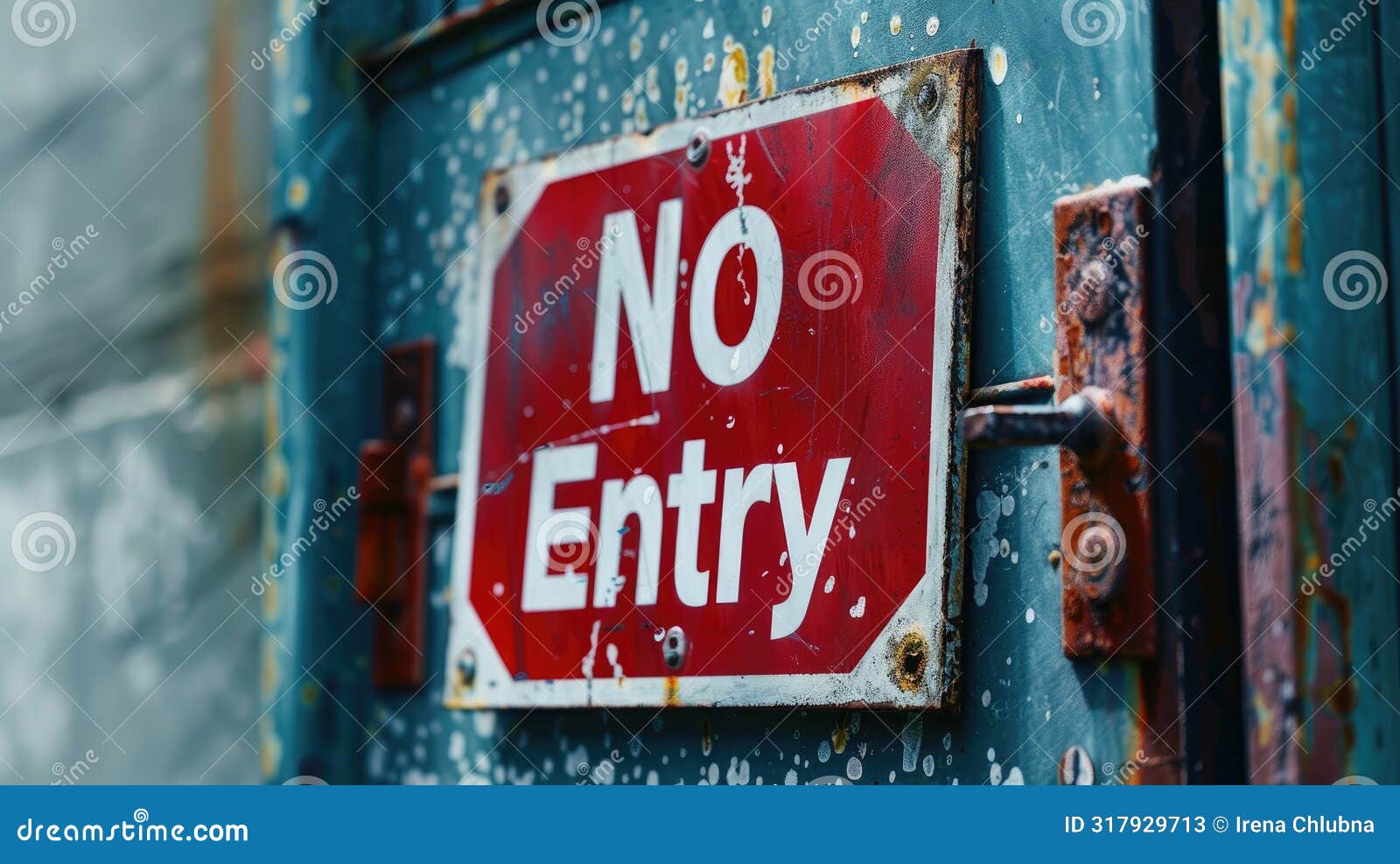 Sign Saying "No Entry", Close-up Stock Illustration - Illustration of ...
