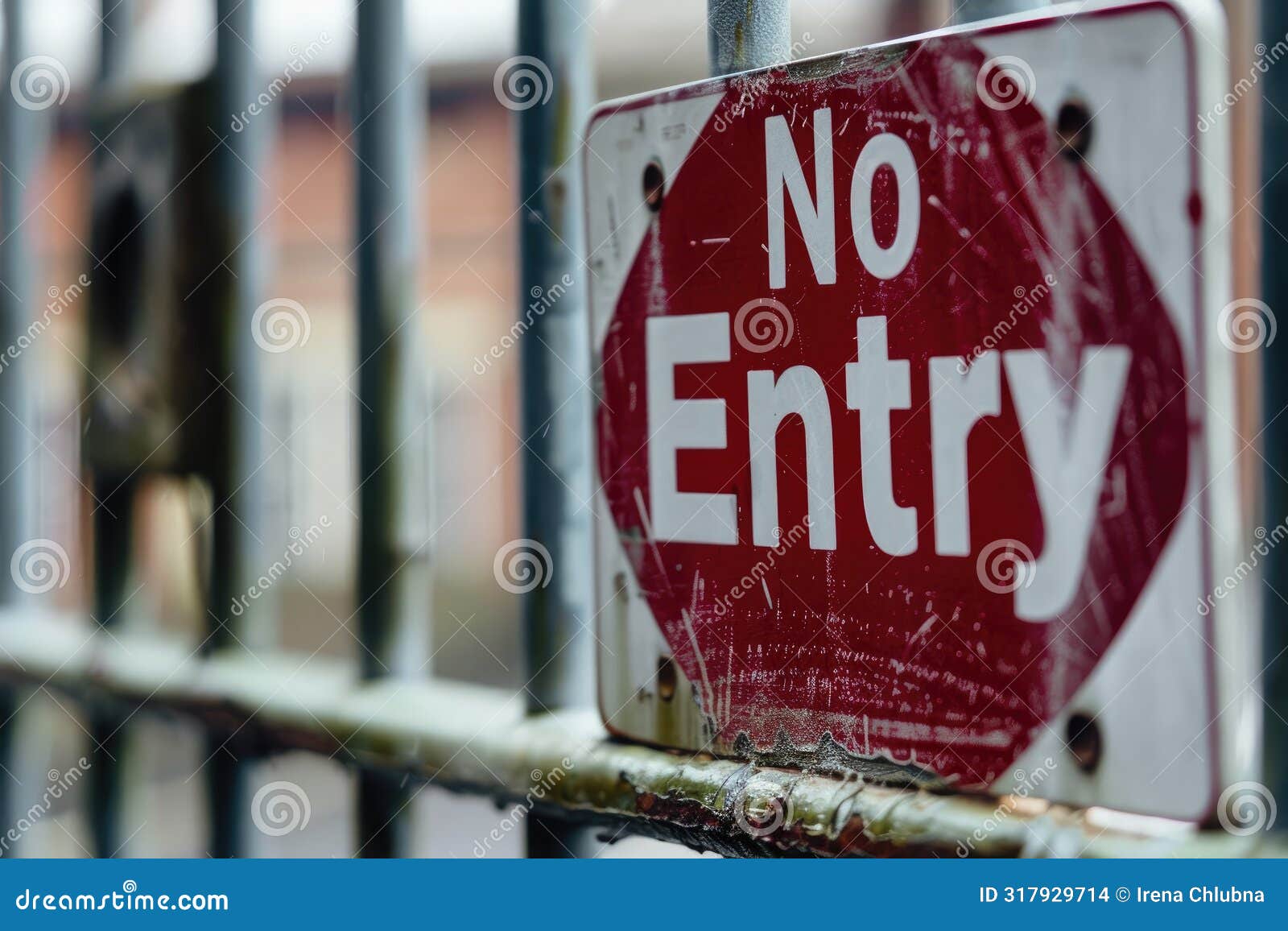 Sign Saying "No Entry", Close-up Stock Illustration - Illustration of ...