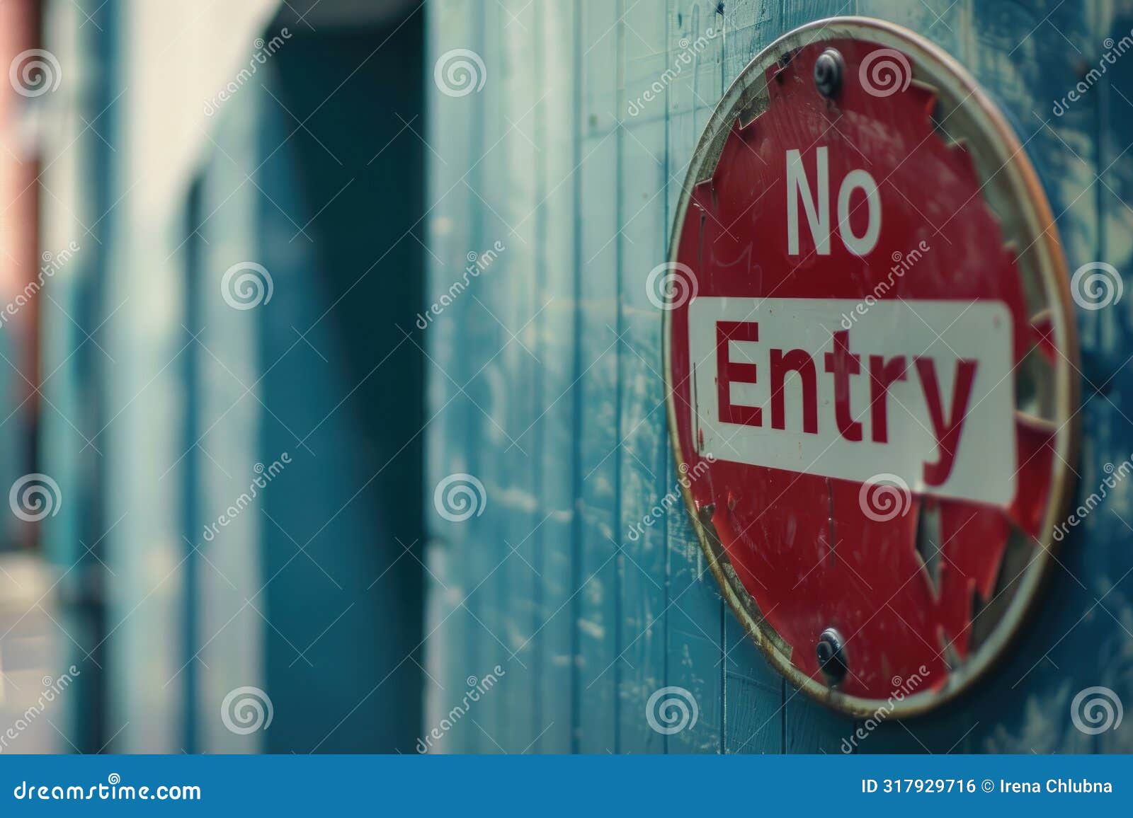 Sign Saying "No Entry", Close-up Stock Illustration - Illustration of ...