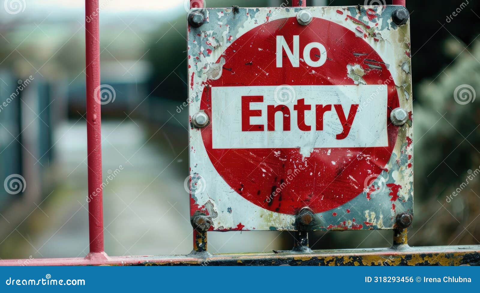Sign Saying "No Entry", Close-up Stock Illustration - Illustration of ...