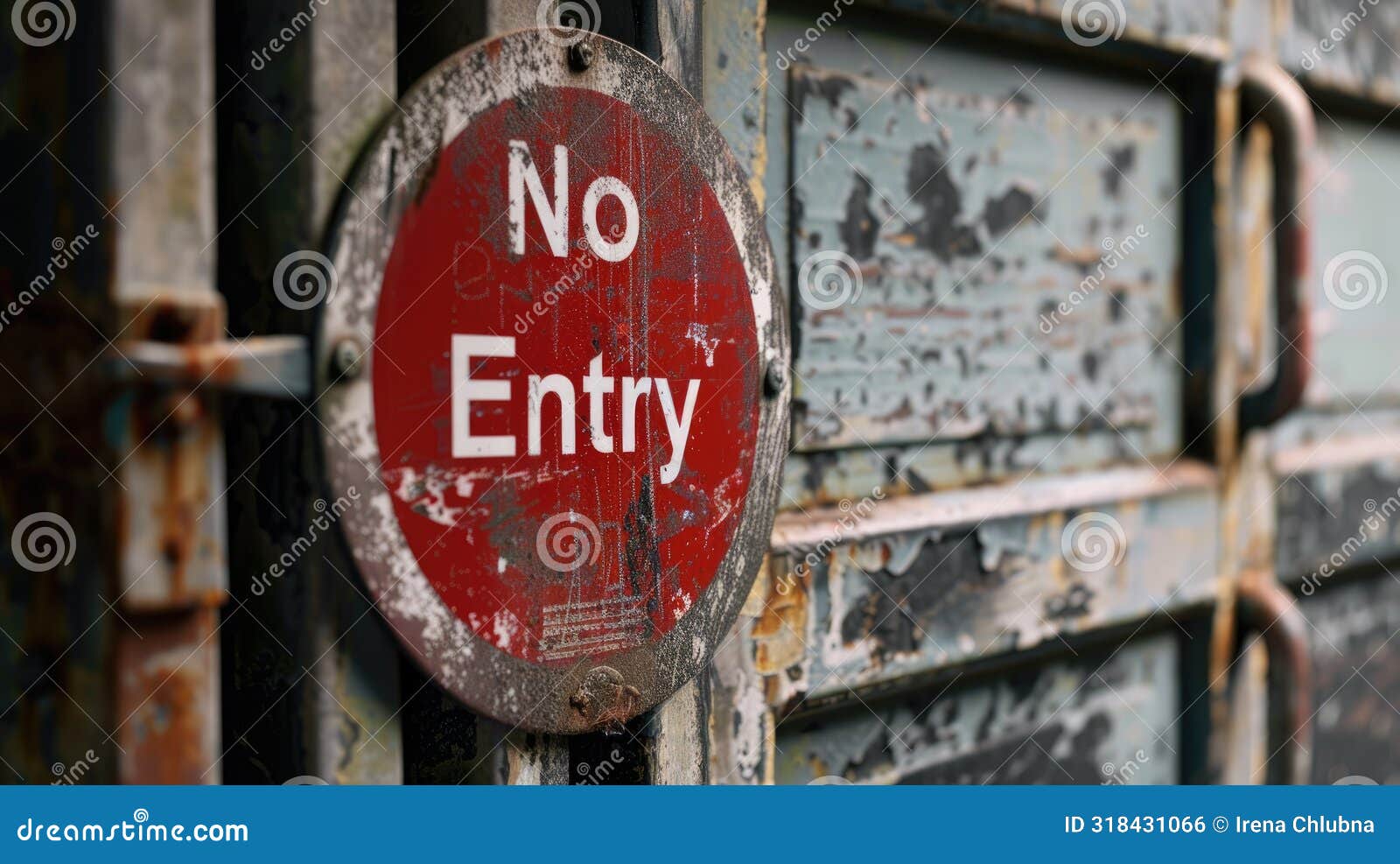 Sign Saying "No Entry", Close-up Stock Illustration - Illustration of ...
