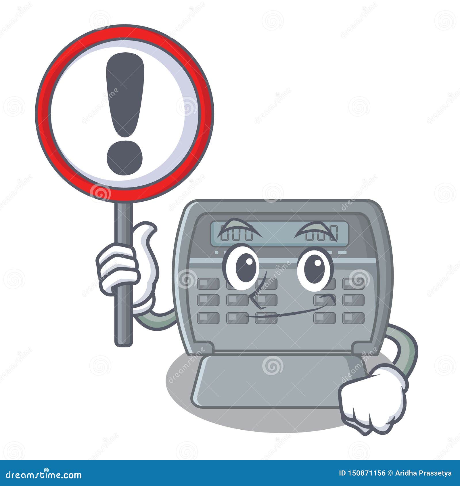 With Sign Security Alarm Isolated in the Cartoon Stock Vector ...