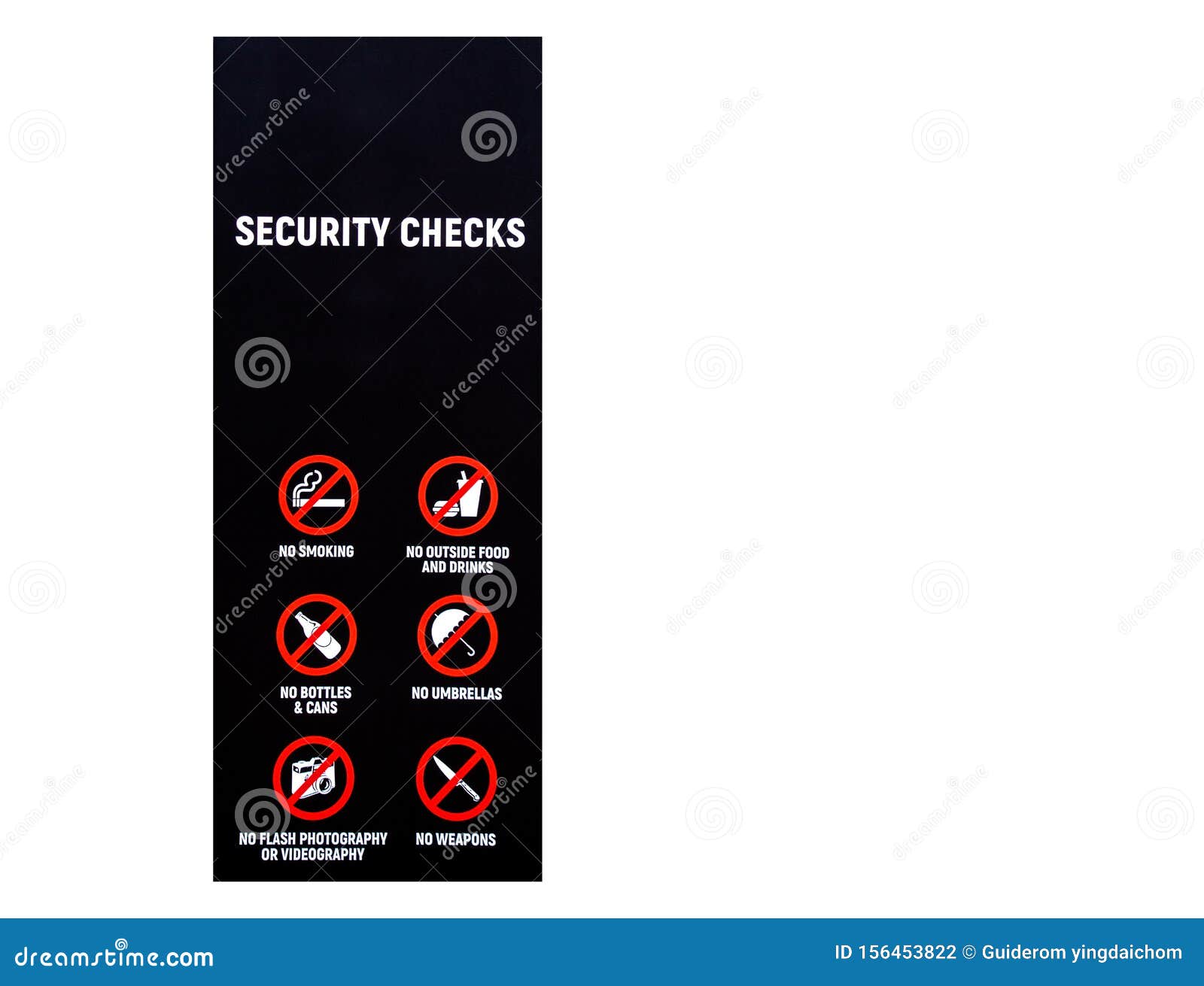 Sign Security Check before Entrance Stock Illustration - Illustration ...