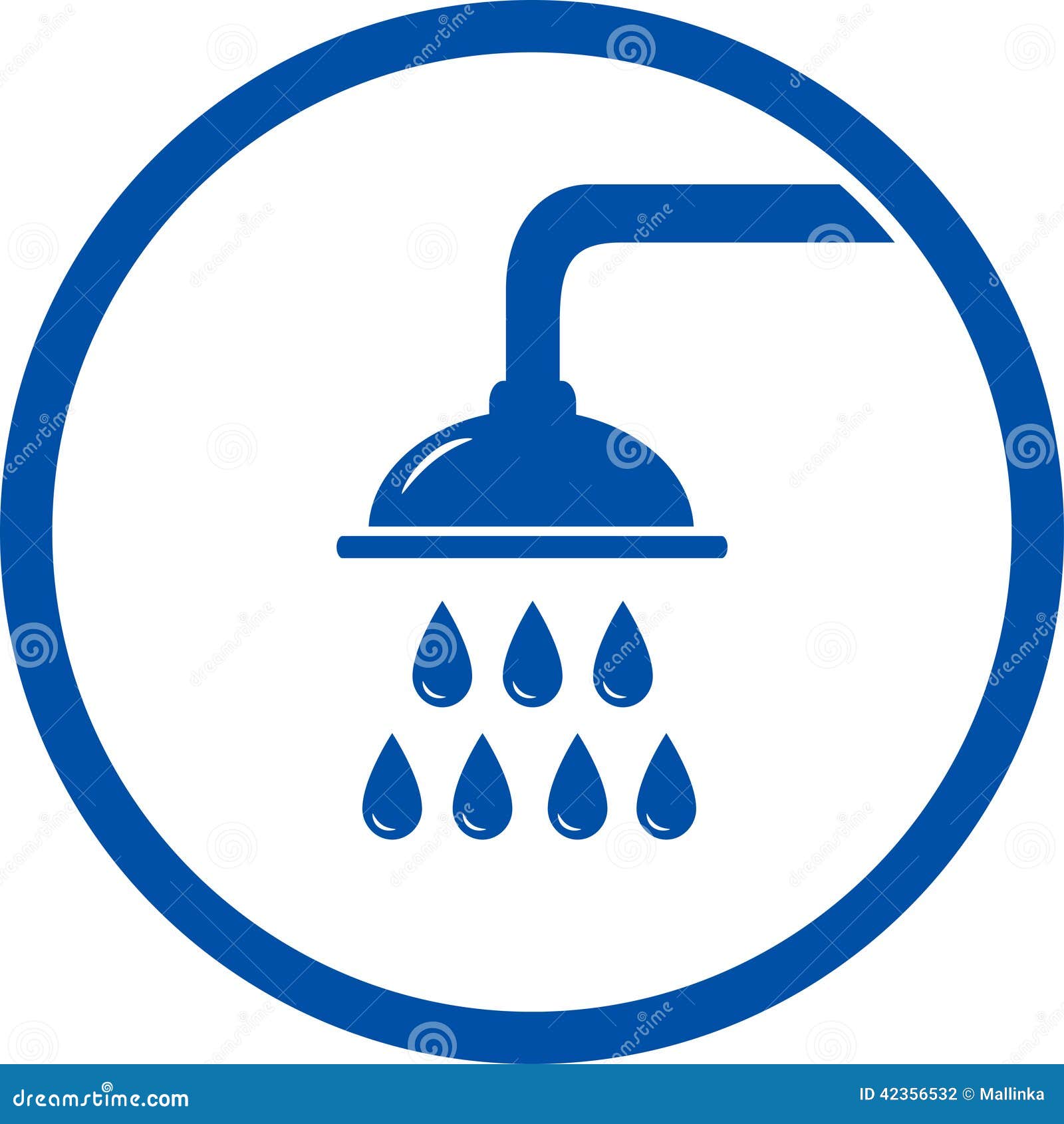 Sign with shower head stock vector. Illustration of drain - 42356532