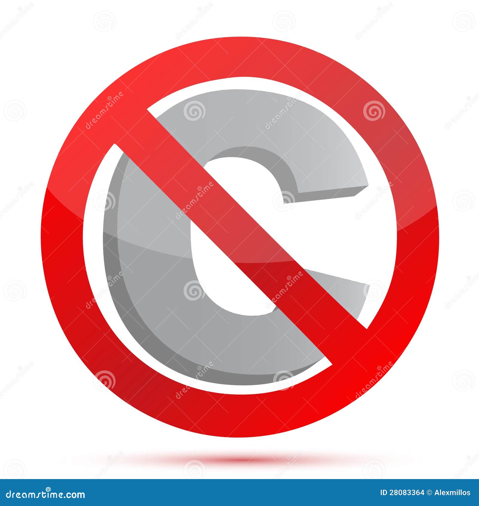 Sign Showing that Copying is Forbidden Stock Illustration ...