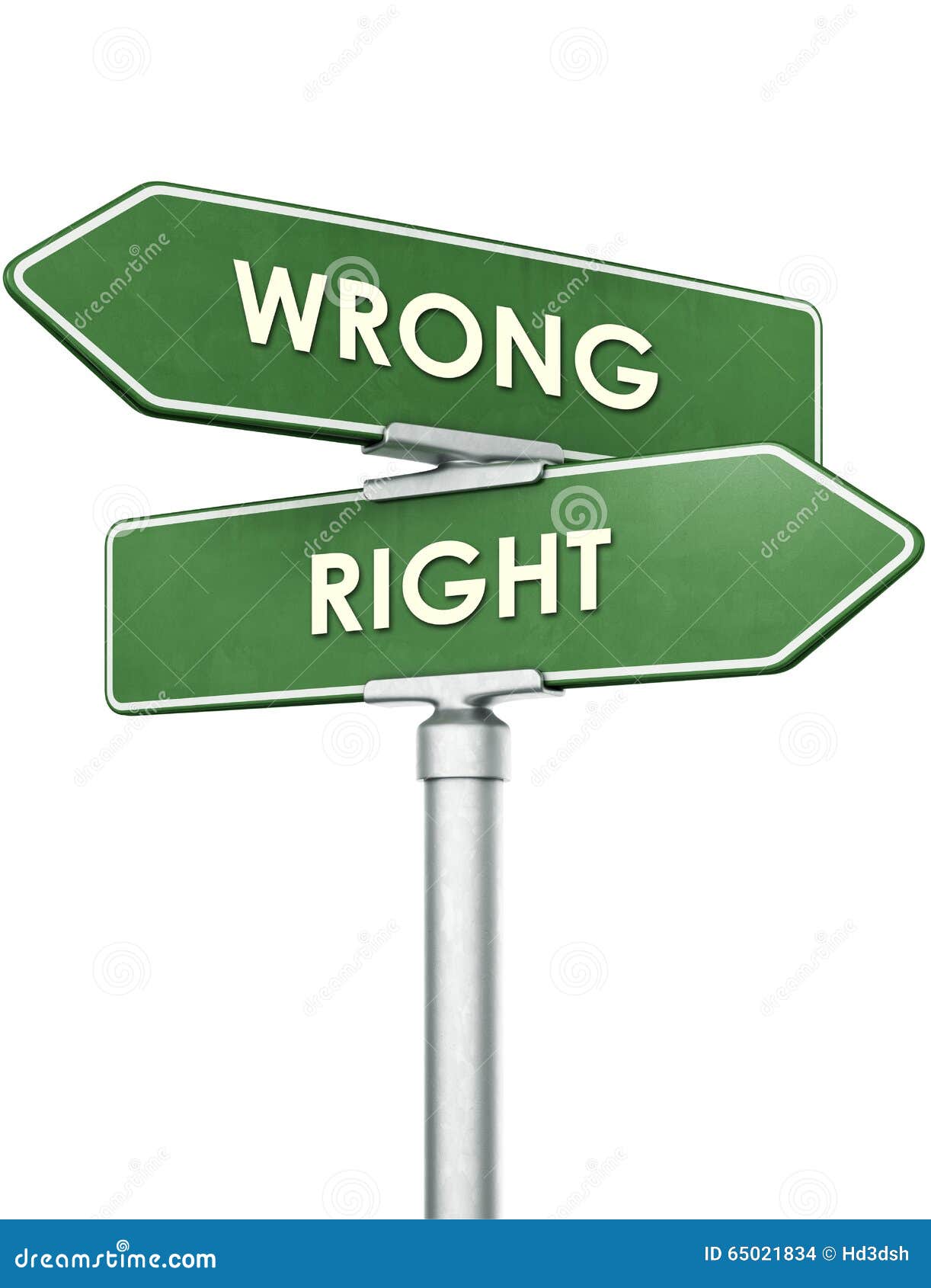 Sign Showing Direction for Right and Wrong Stock Photo - Image of ...