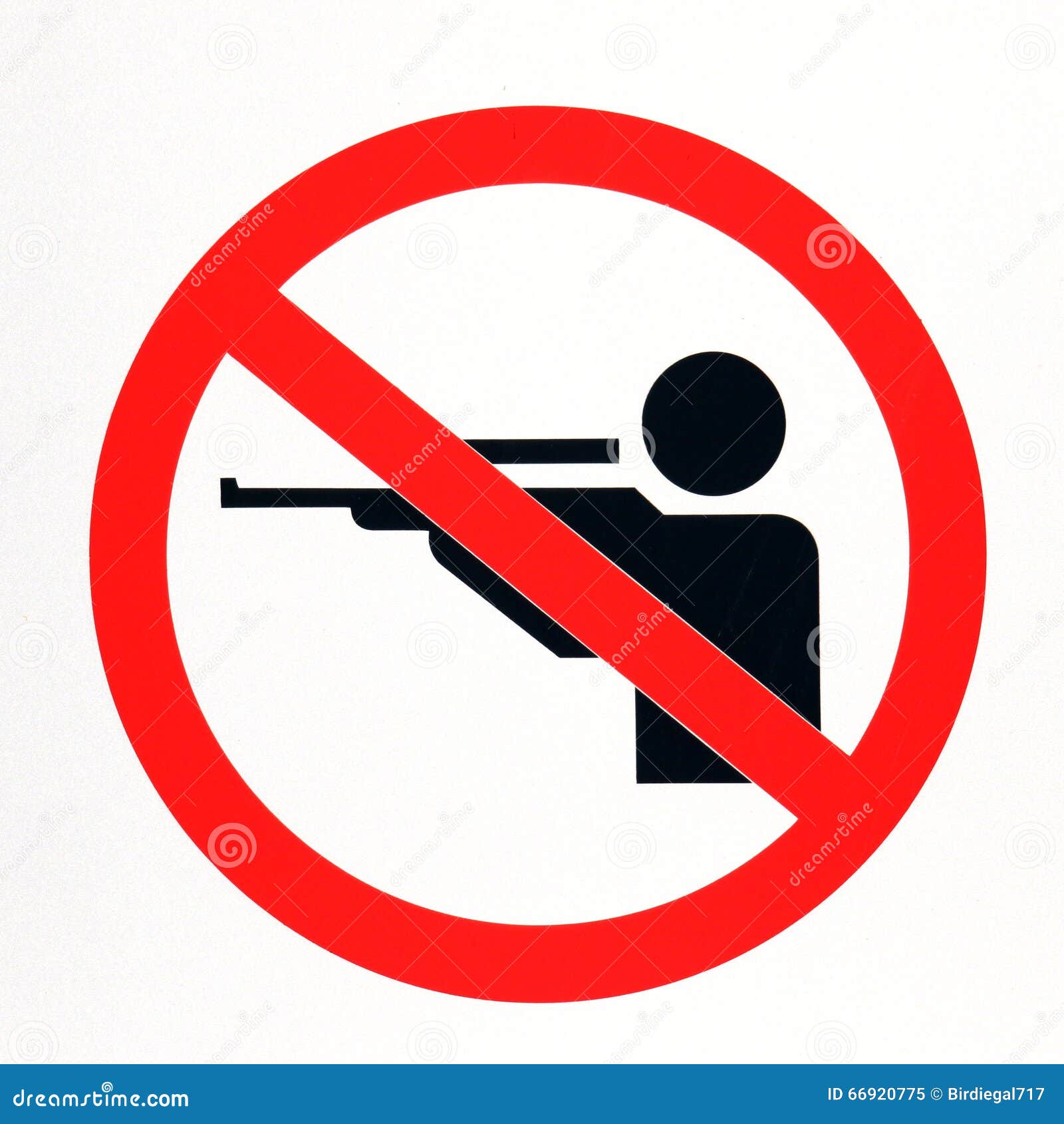 Sign Showing No Shooting Allowed, with White Background Stock ...