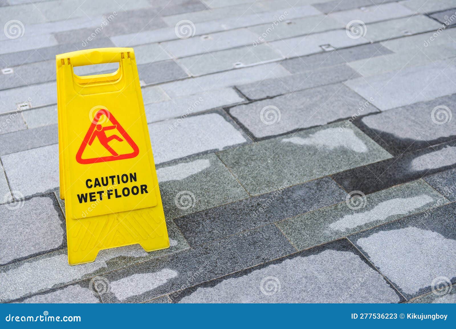 Sign Showing Warning of Caution Wet Floor Stock Image - Image of sign ...