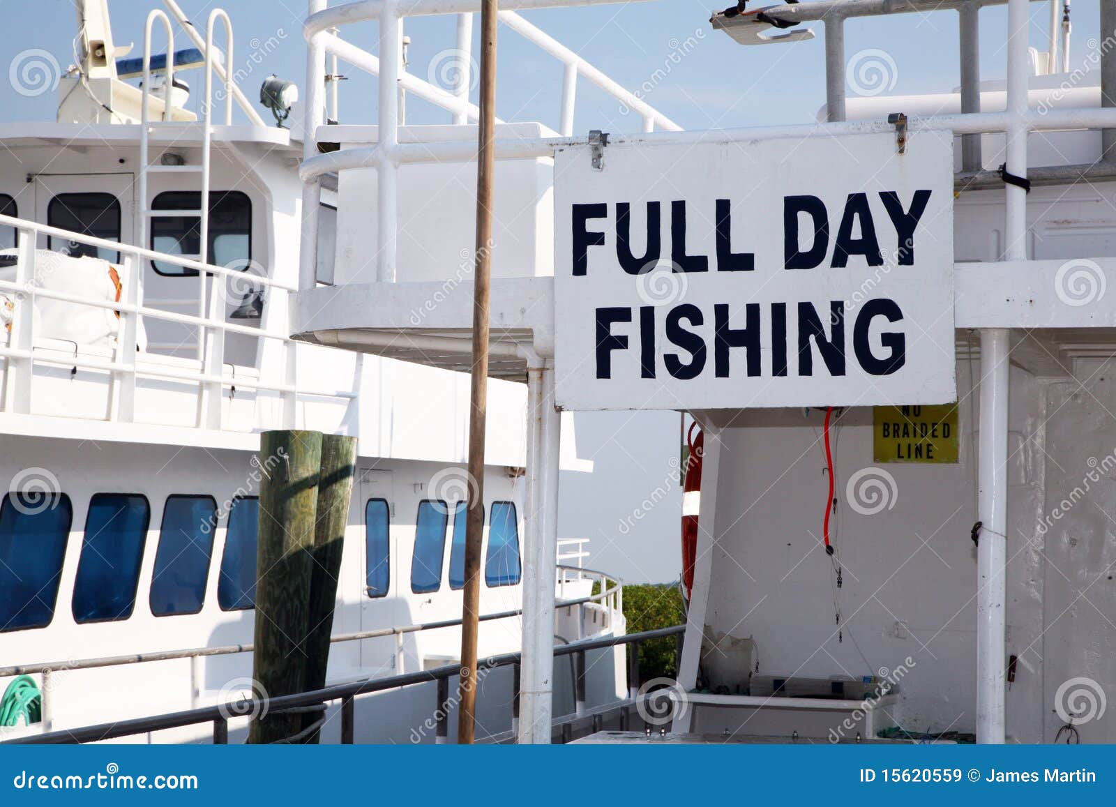 Sign on the Side of a Charter Fishing Boat Stock Image - Image of dock ...