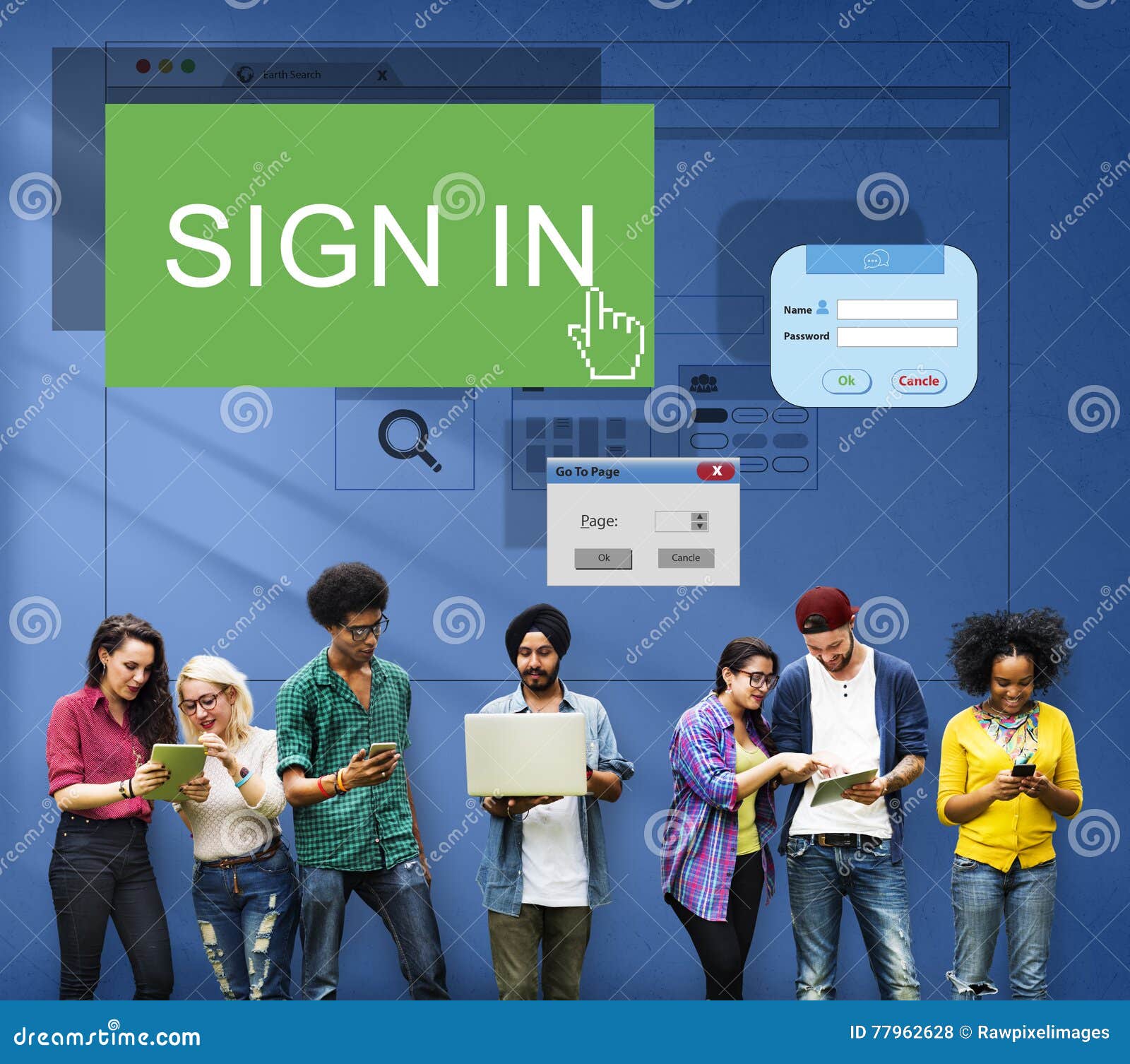 Sign-in Sign-Up Join Registry Membership Concept Stock Photo - Image of ...
