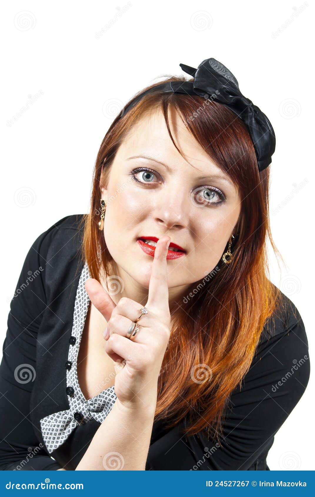 The sign of silence stock image. Image of lady, isolated - 24527267