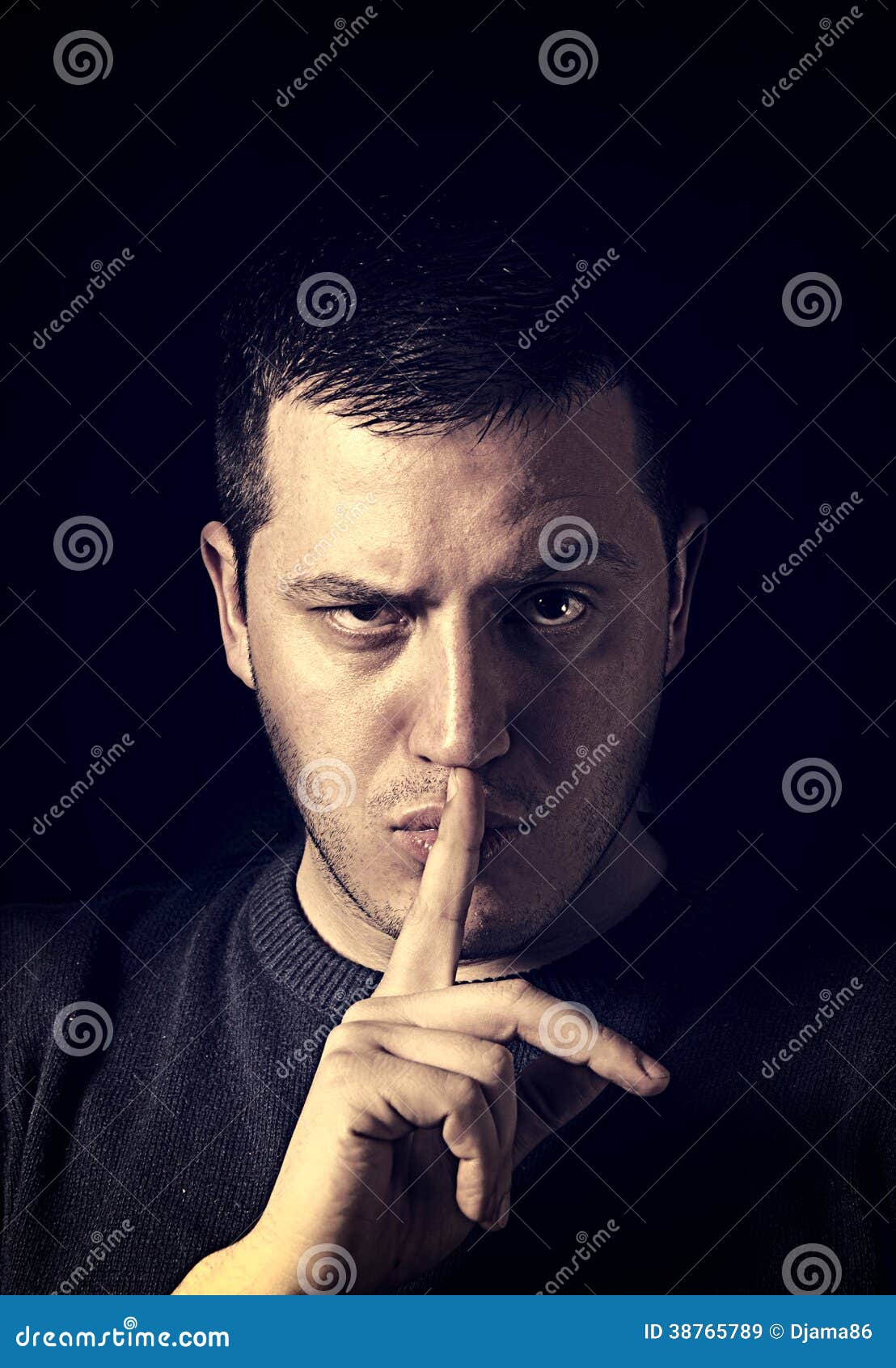 Sign of Silence stock image. Image of head, male, angry - 38765789