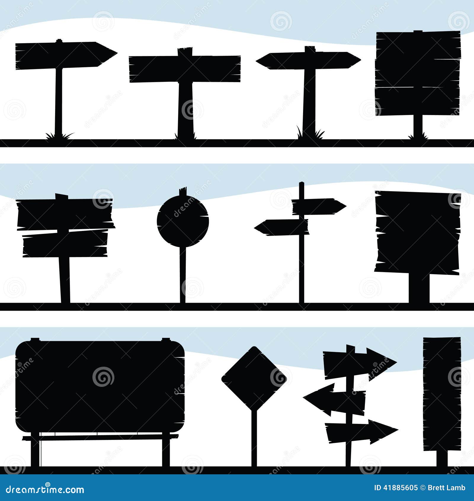 Sign Silhouette Set stock illustration. Illustration of cartoon - 41885605