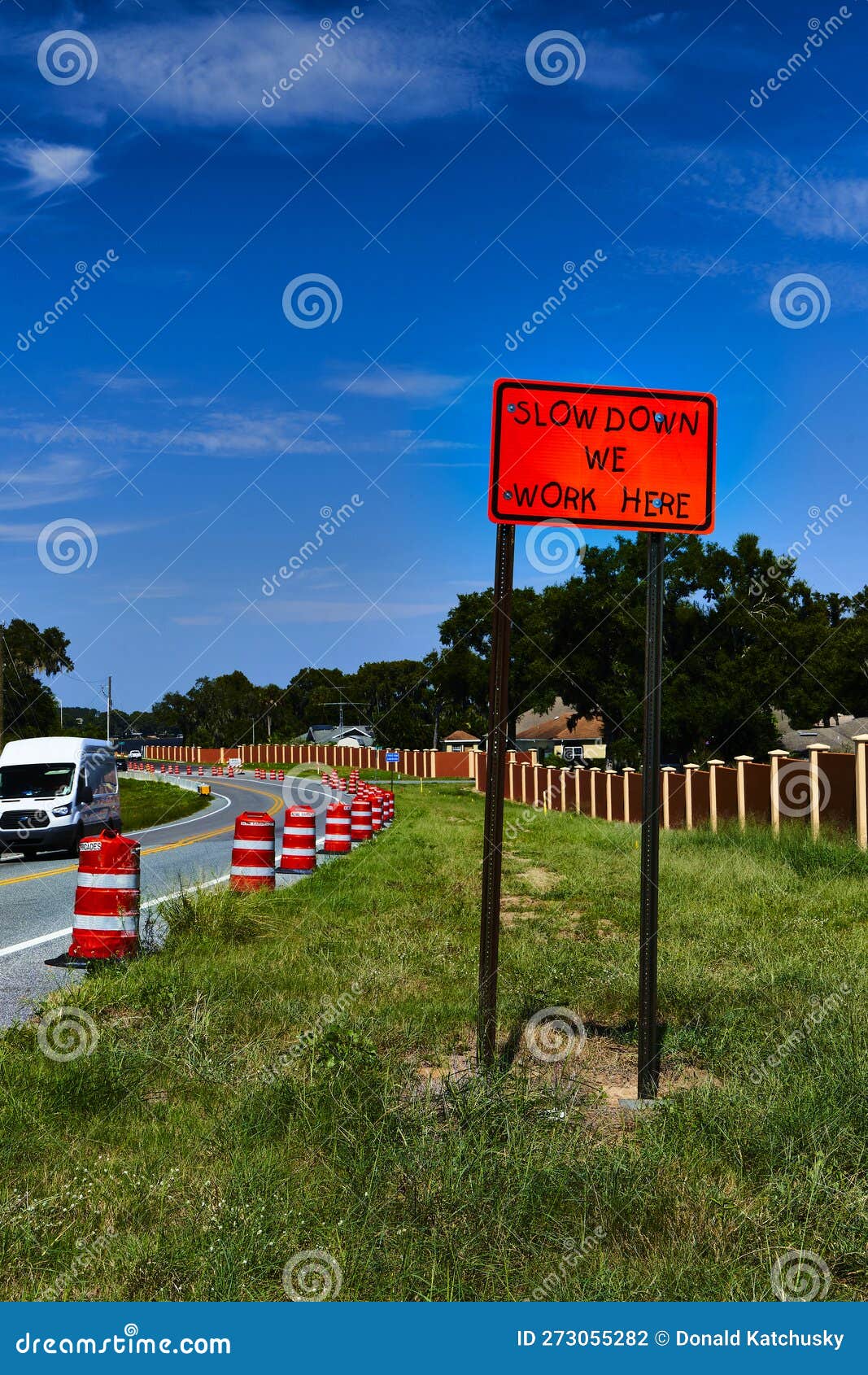Sign Slow Down Construction Ahead Warning Editorial Photography - Image ...