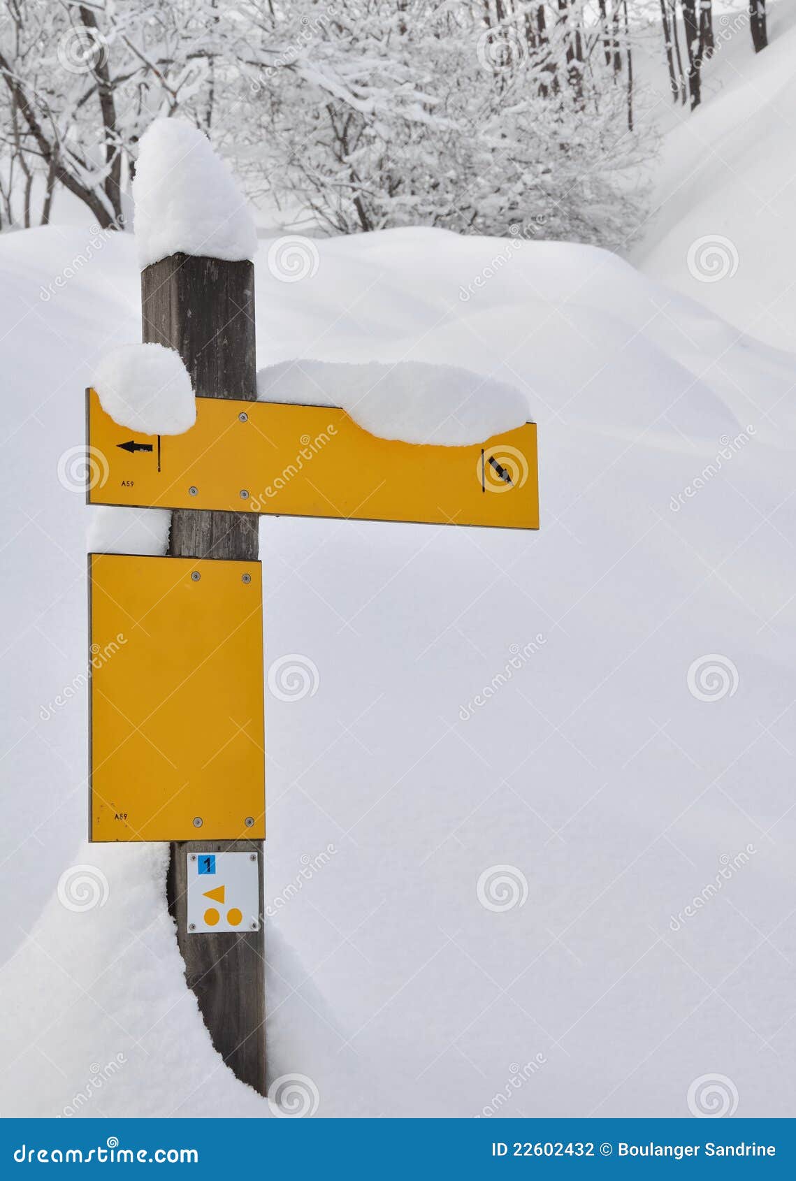Sign in the snow stock photo. Image of route, mountain - 22602432