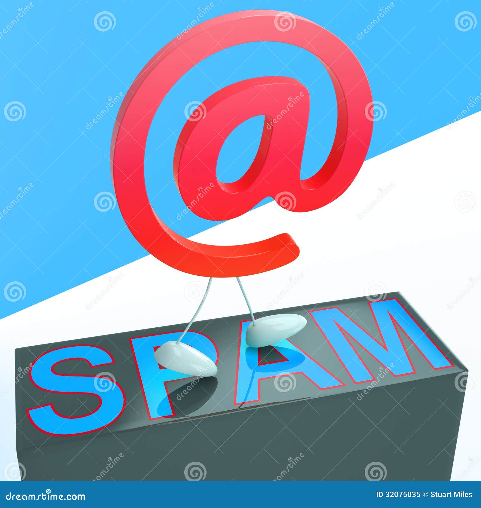 At Sign Spam Shows Malicious Spamming Stock Illustration - Illustration ...