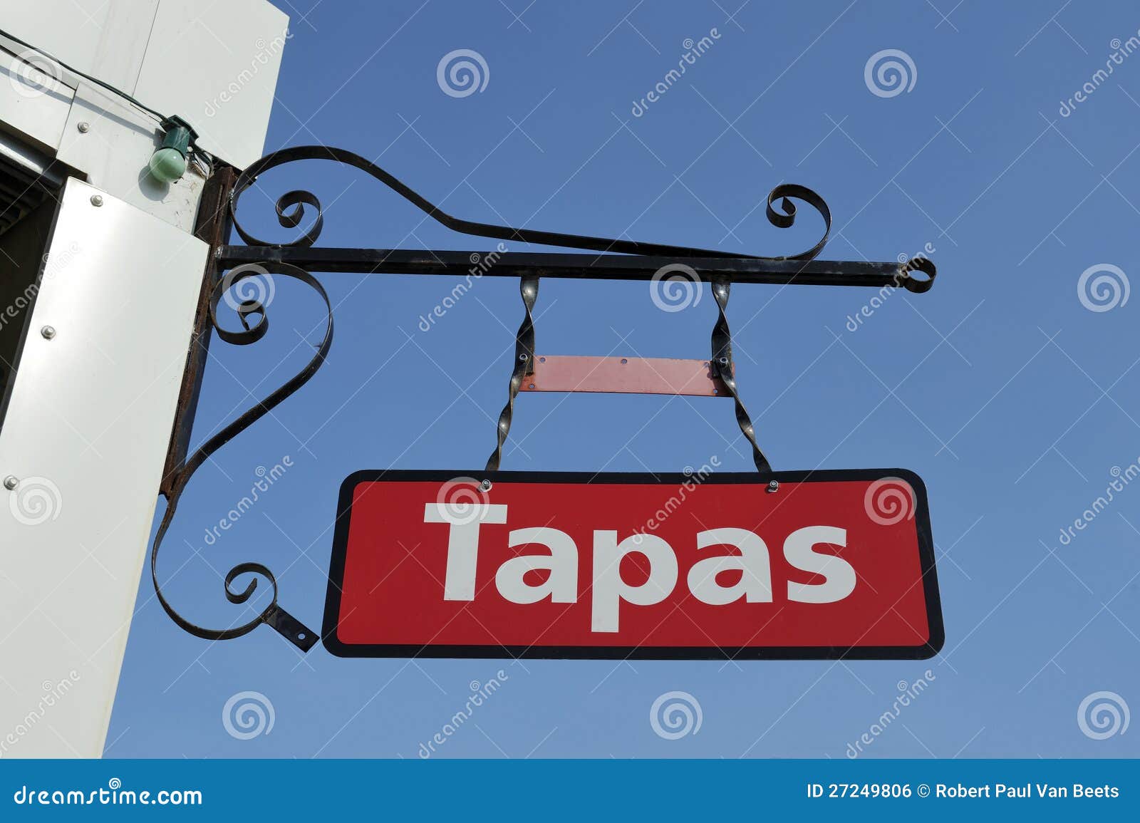 Sign of Spanish restaurant stock photo. Image of blue - 27249806