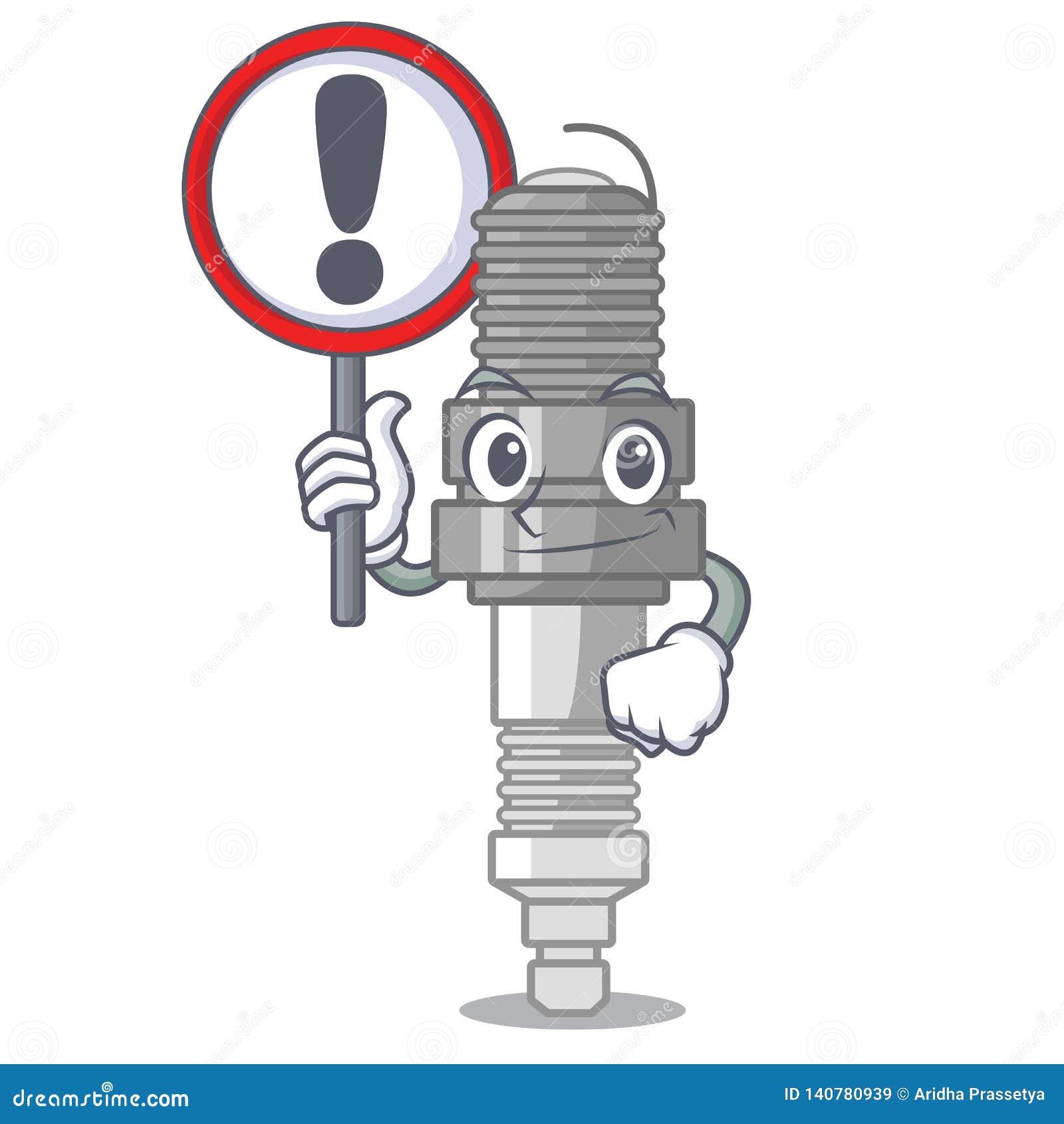 With Sign Spark Plug in the Character Shape Stock Vector - Illustration ...