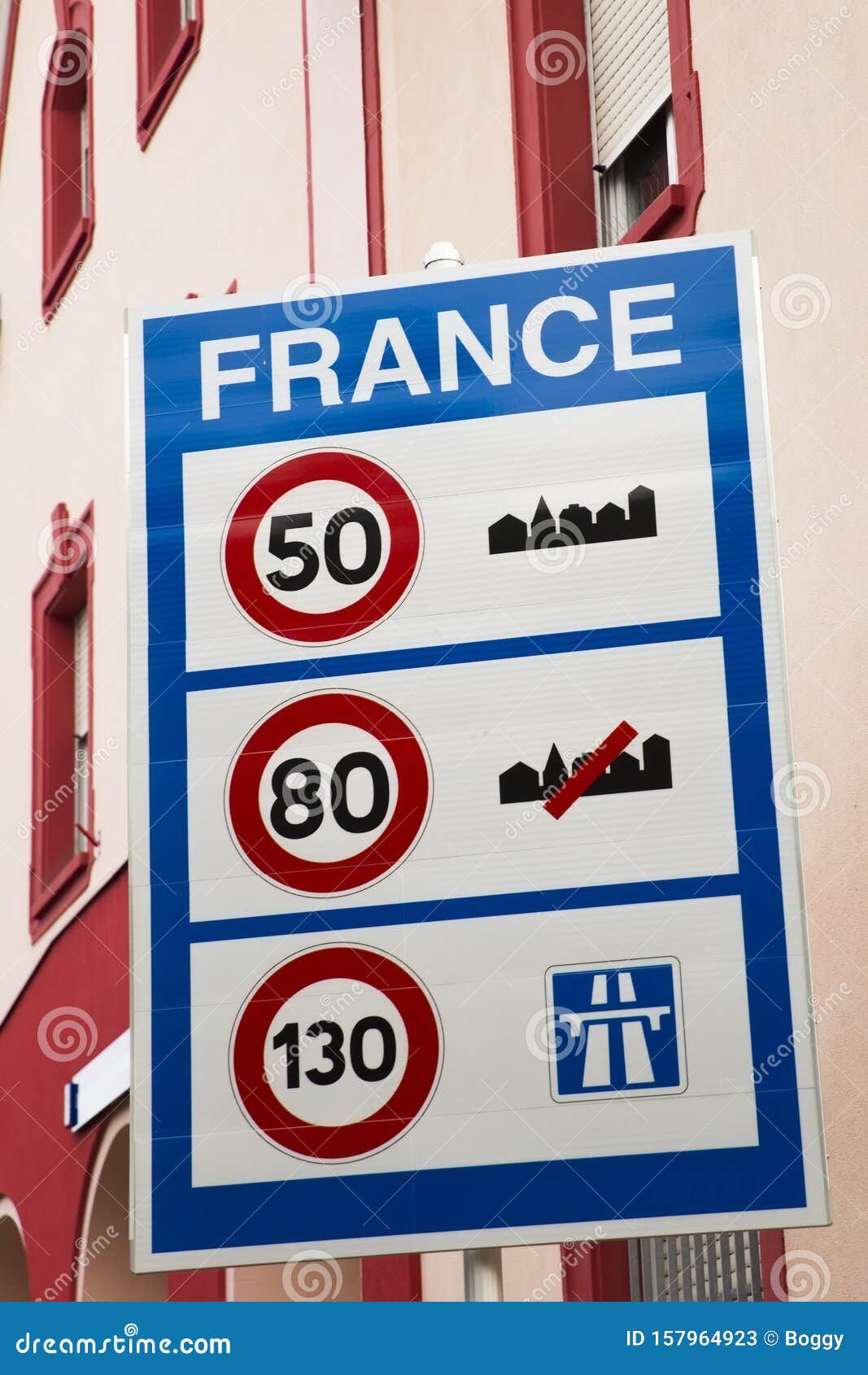 Sign of Speed Limits at the French Border Stock Image - Image of ...