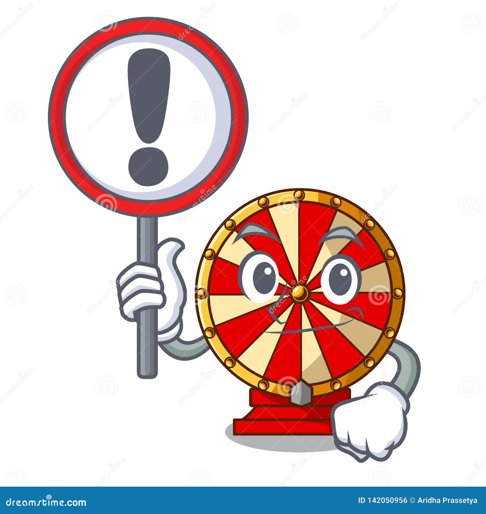 With Sign Spinning Wheel Game the Mascot Shape Stock Vector ...