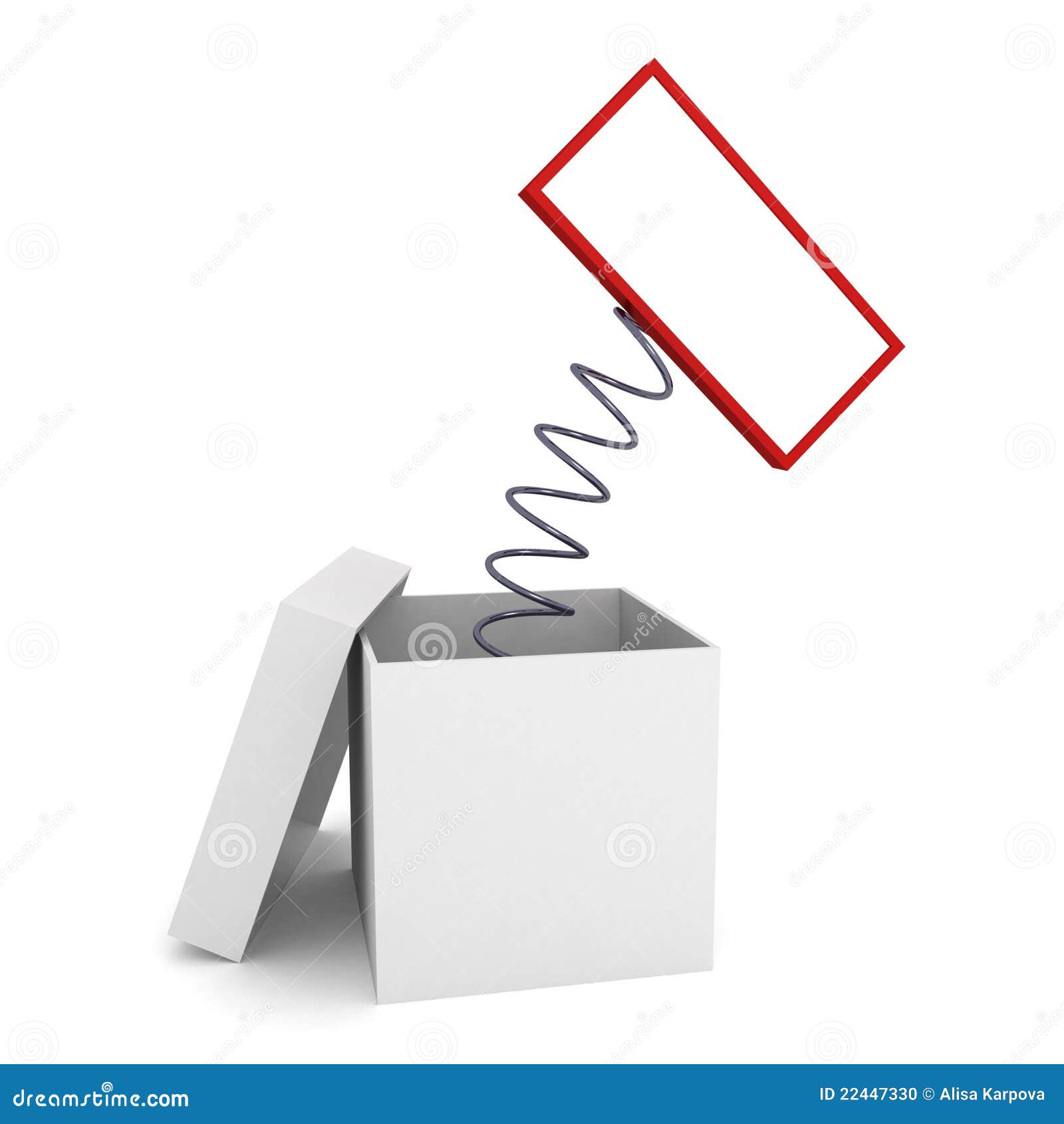 Sign Springing Out of a Box with Blank Copyspace Stock Illustration ...