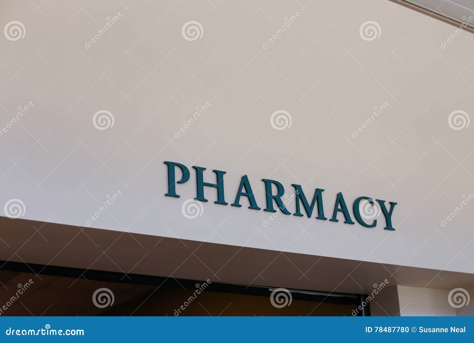 Sign Stating "Pharmacy" on Interior Wall Stock Photo - Image of angled ...