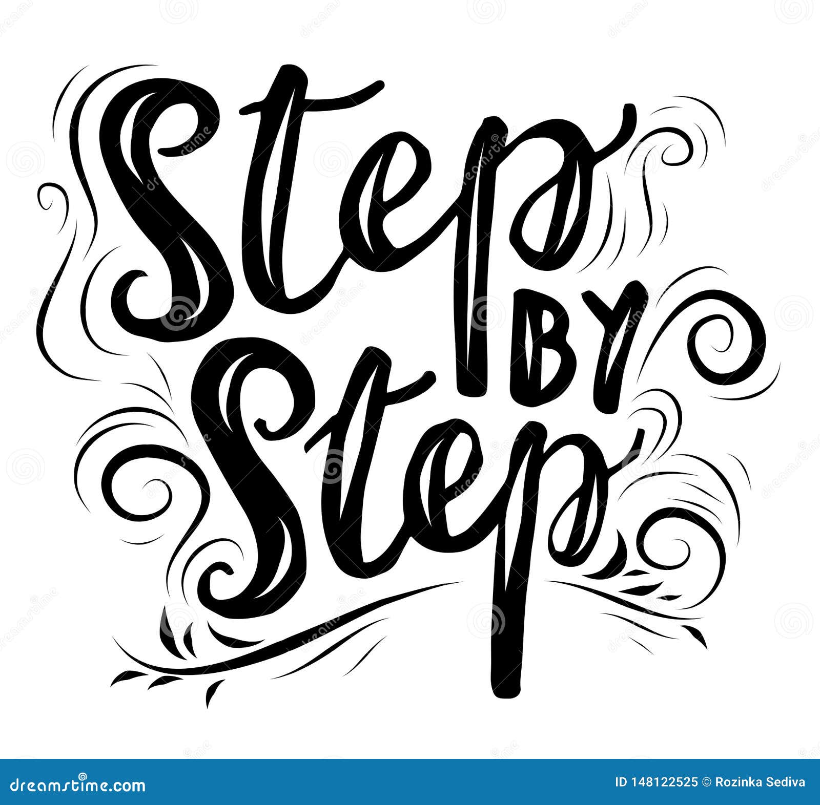 Sign Step by Step Icon for Your Web, Label, Dynamic Design. Hand Drawn ...