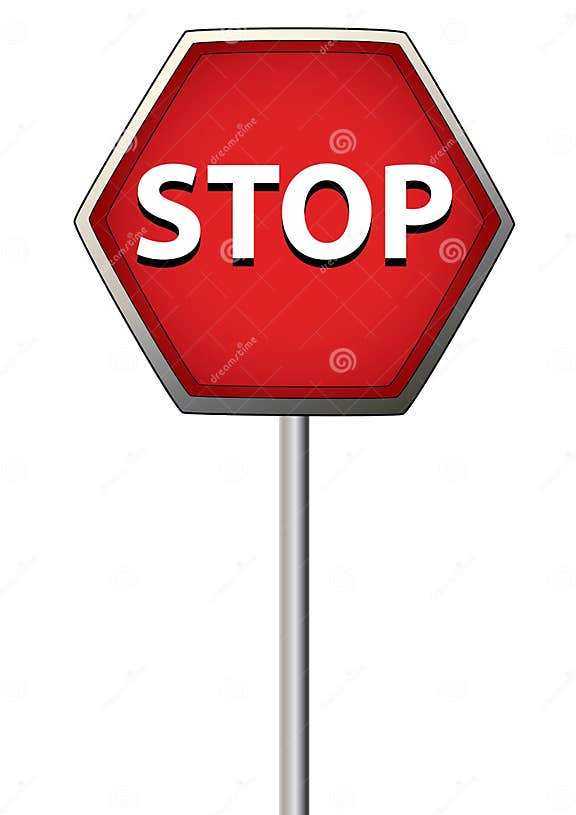 Red Sign Stop with White Background Stock Vector - Illustration of ...