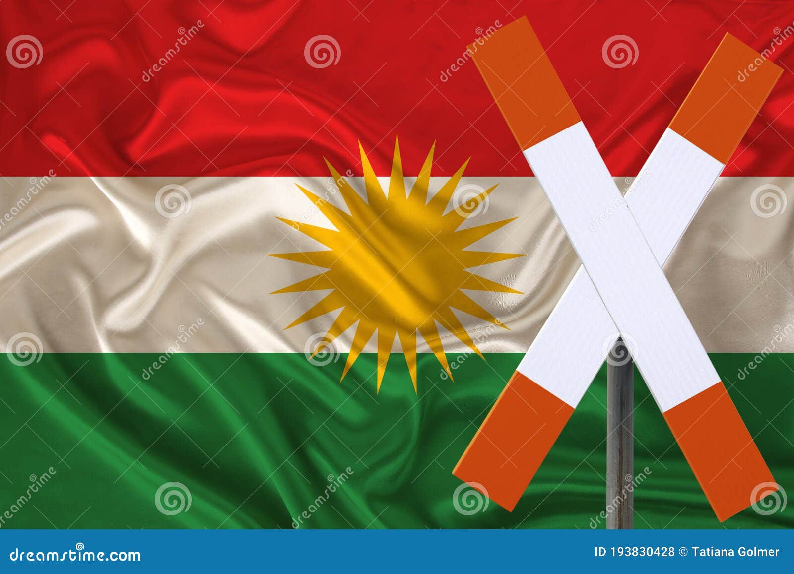 Kurdistan Flag Painted On A Mountain Stock Photography | CartoonDealer ...