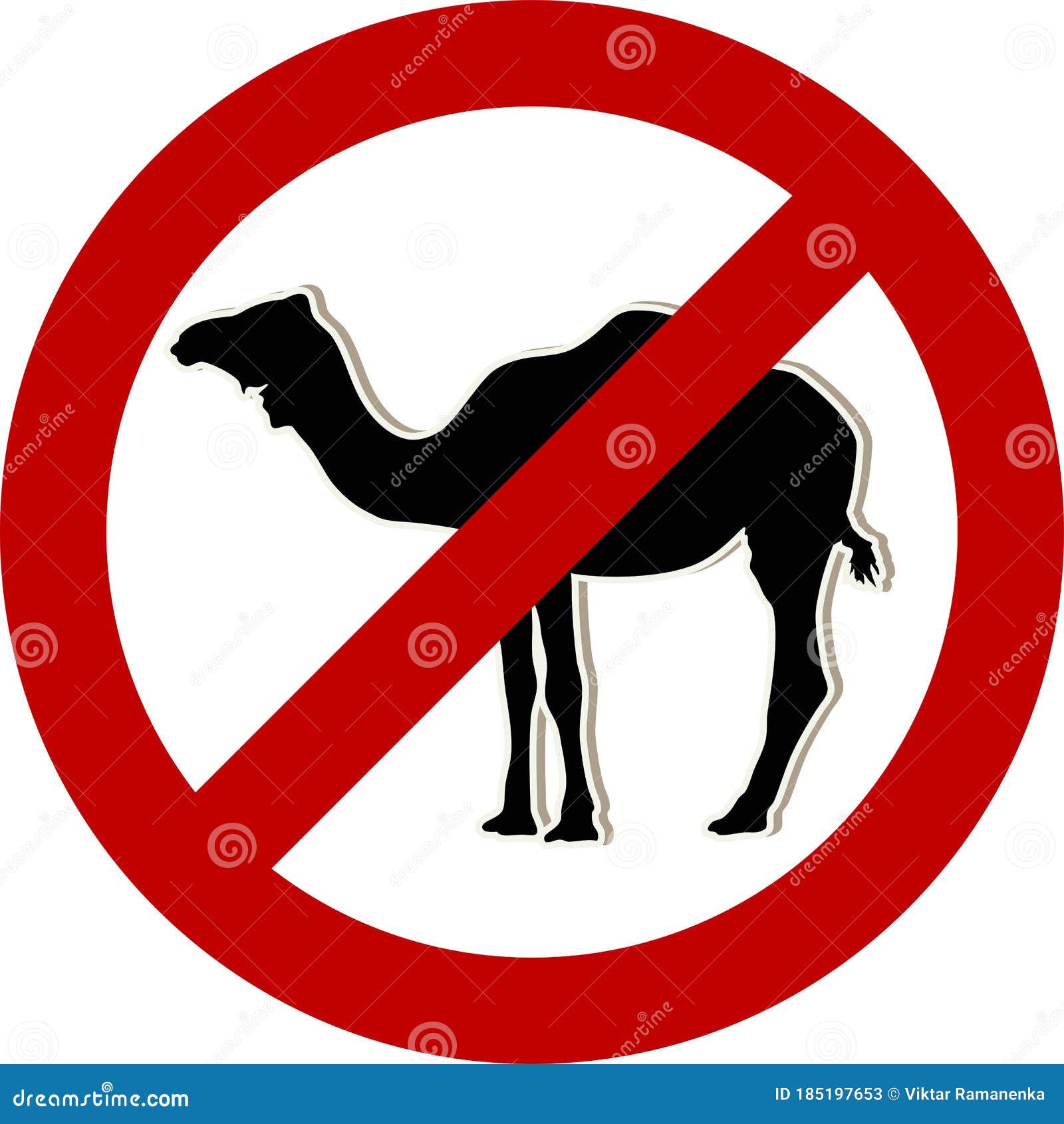 Sign Stop Camel stock vector. Illustration of color - 185197653