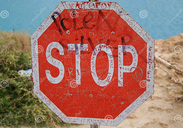 Sign Stop stock photo. Image of write, stop, road, white - 43853764
