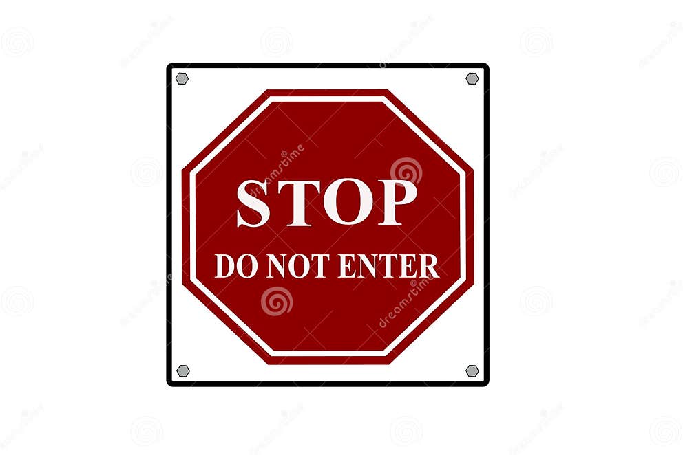 Symbol Warning Sign Stop Do Not Enter Stock Vector - Illustration of ...