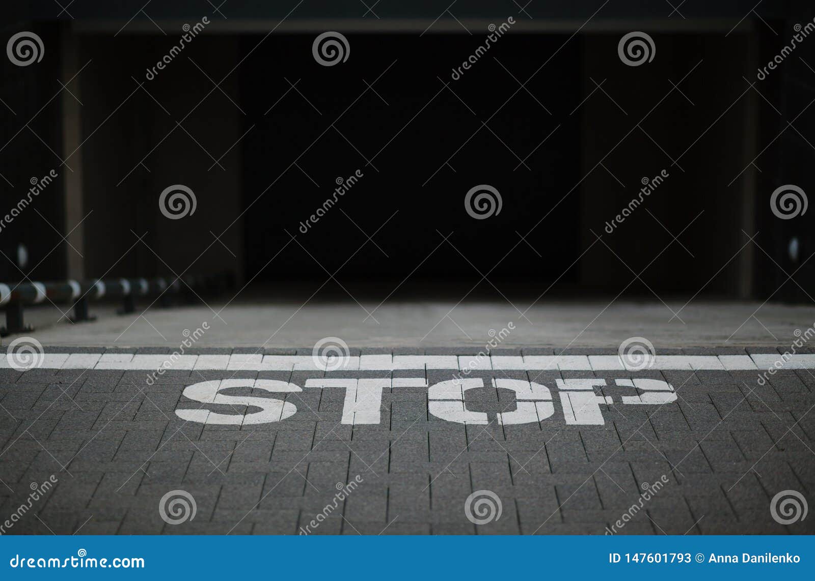 Sign stop on the ground stock image. Image of black - 147601793