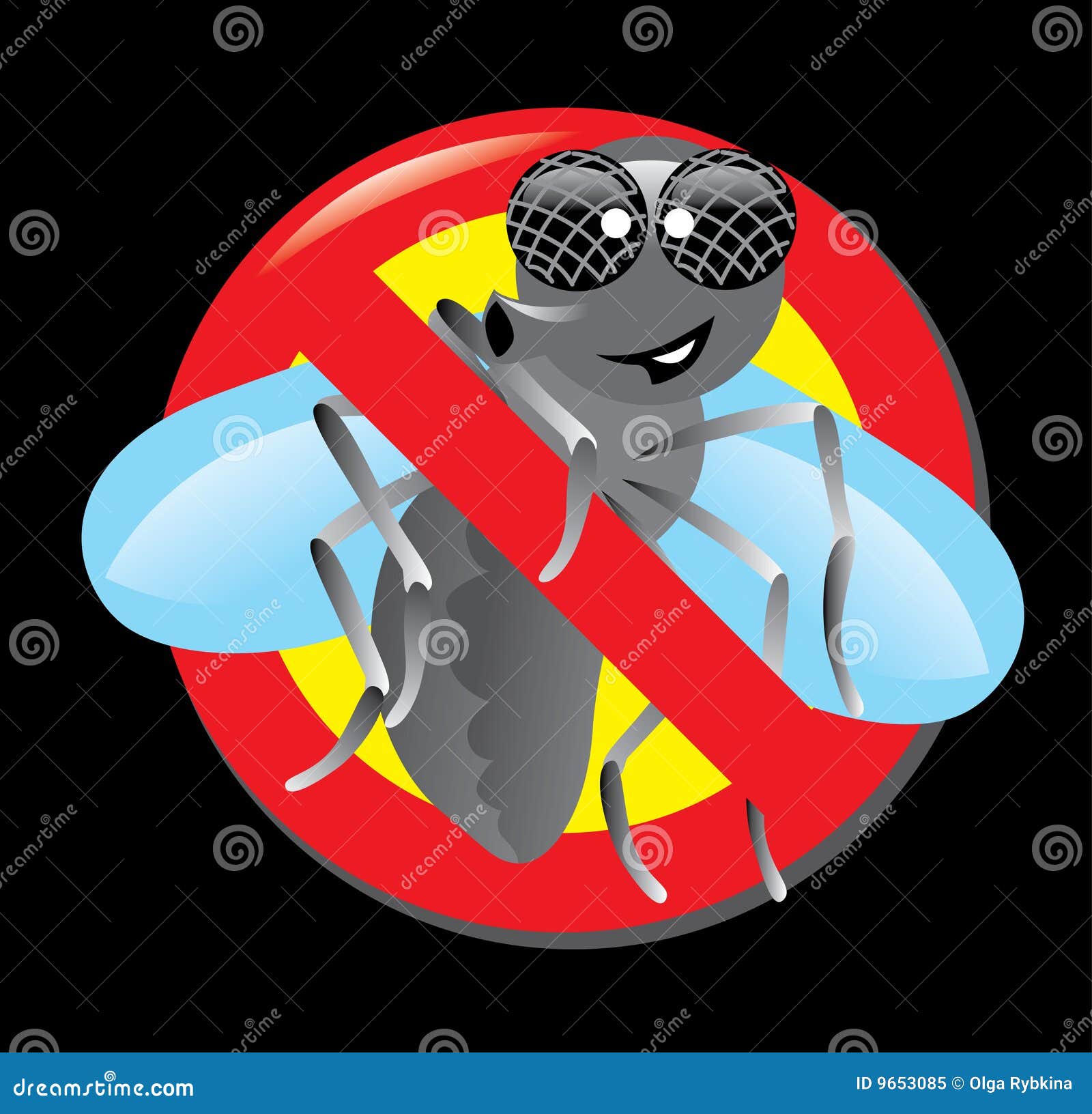 Sign stop no fly stock vector. Illustration of notice - 9653085