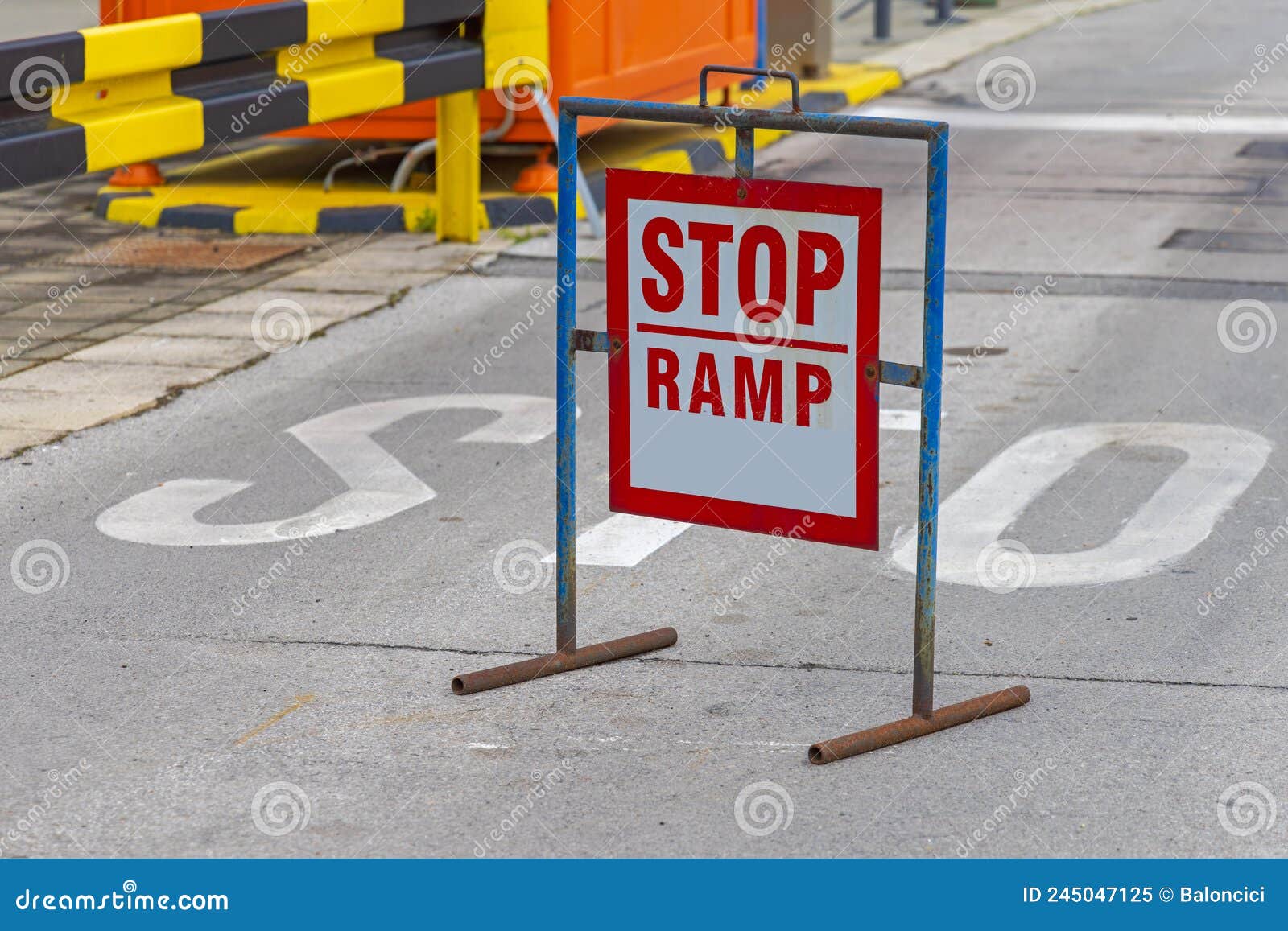 Sign Stop Ramp stock image. Image of structure, exterior - 245047125