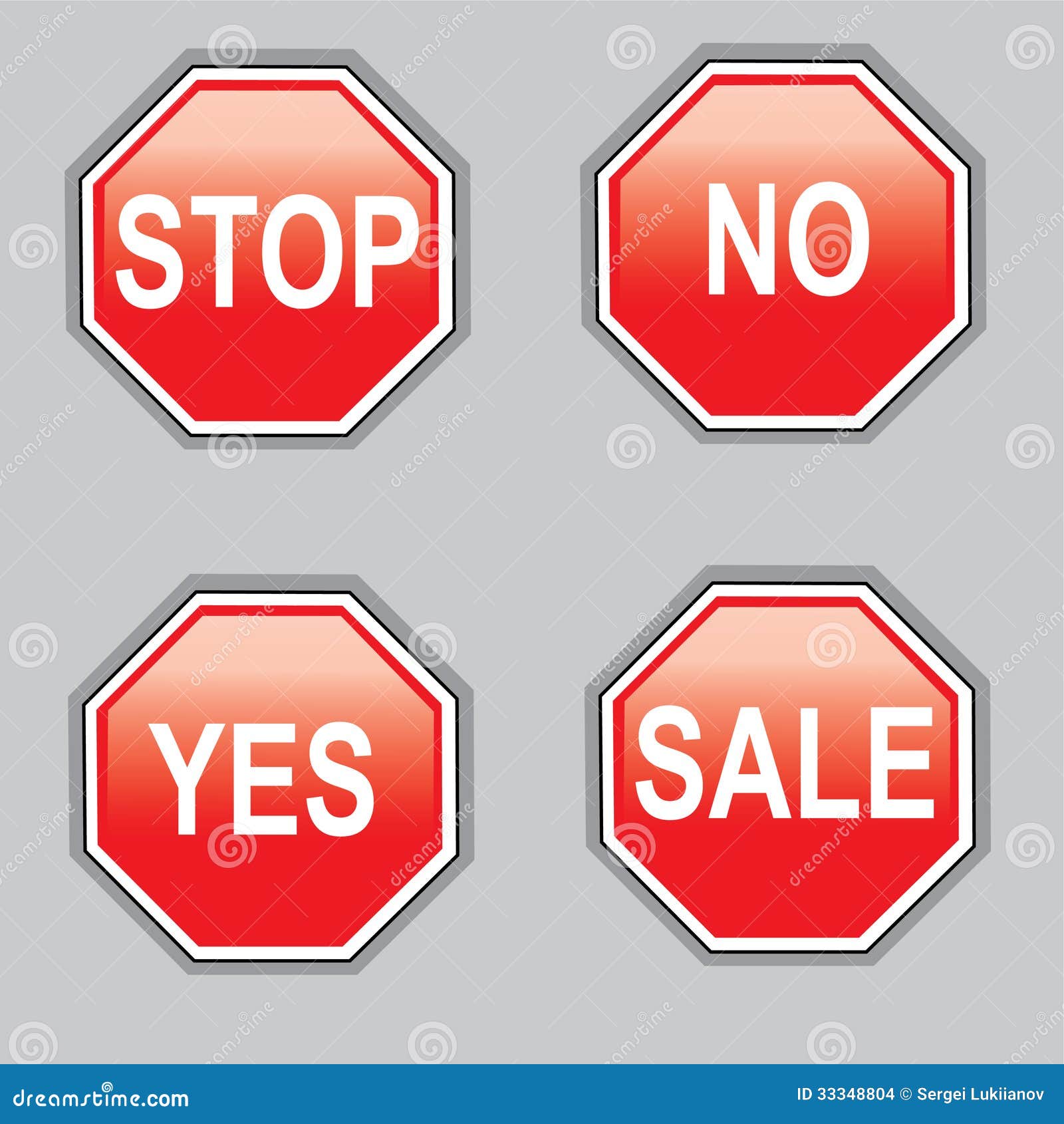 Sign stop yes no sale stock vector. Illustration of showing - 33348804