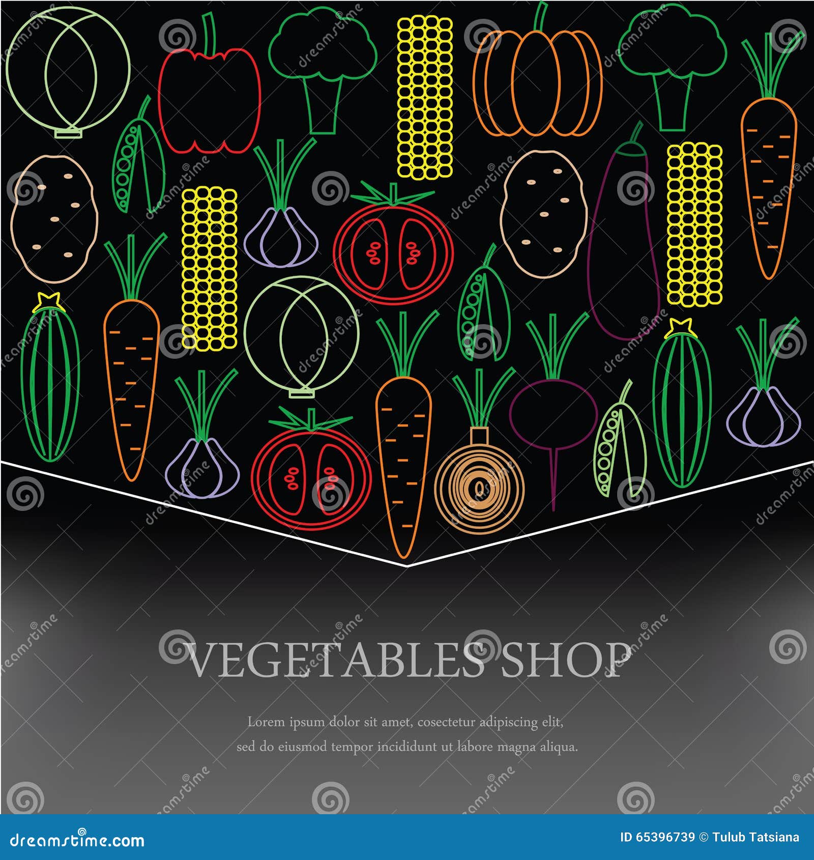 Sign Store Vegetables. Vegetables on a Gray Background. Vegetable Shop ...
