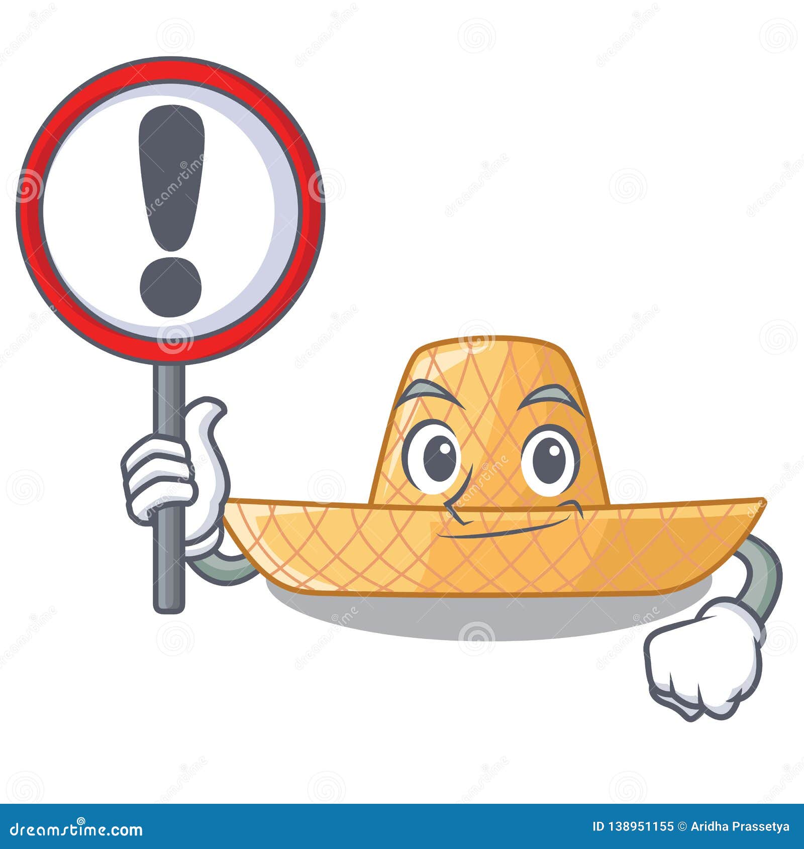 With Sign Straw Hat Isolated with the Character Stock Vector ...