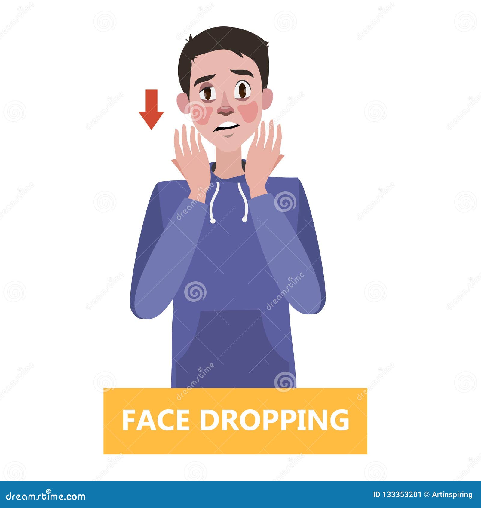 Face Drooping Concept Icon Vector Illustration | CartoonDealer.com ... Face Drooping Concept Icon Vector Illustration | CartoonDealer.com ...
